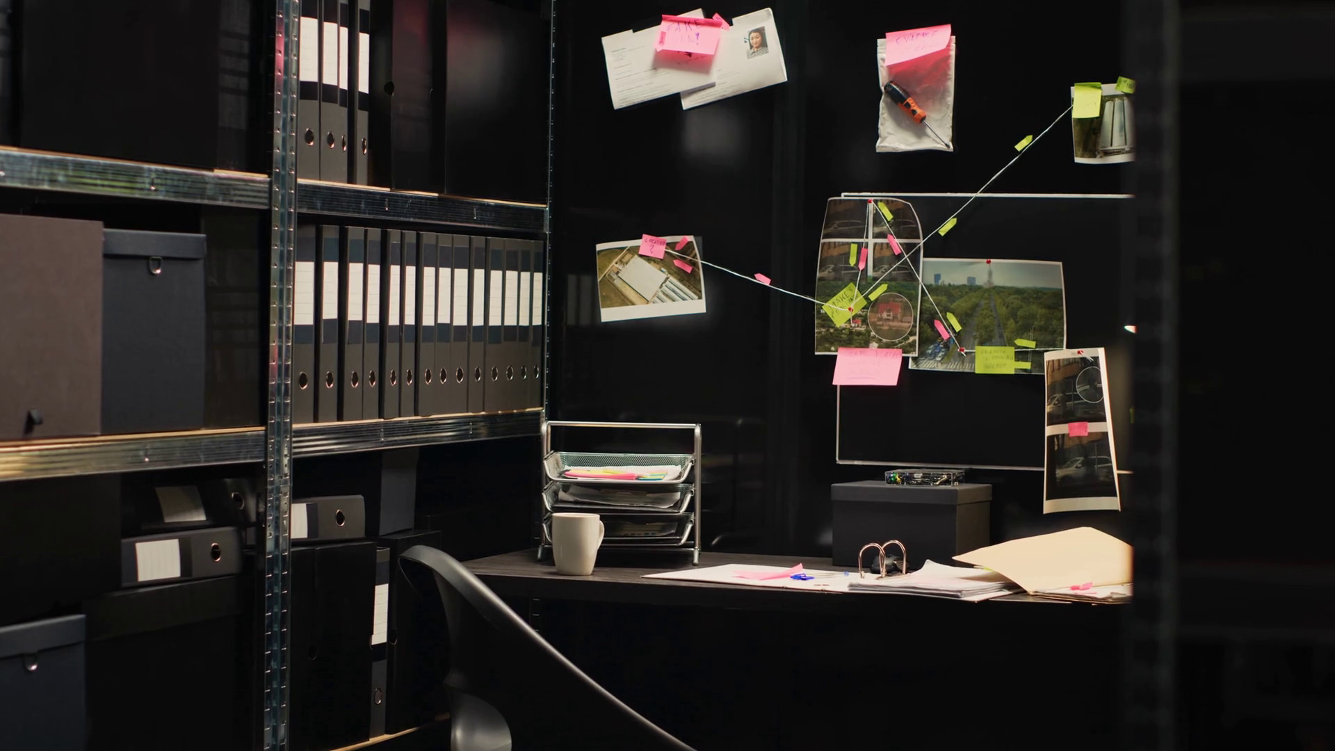 Private Detective Reviewing Evidence Files Stock Footage SBV-347741484 ...