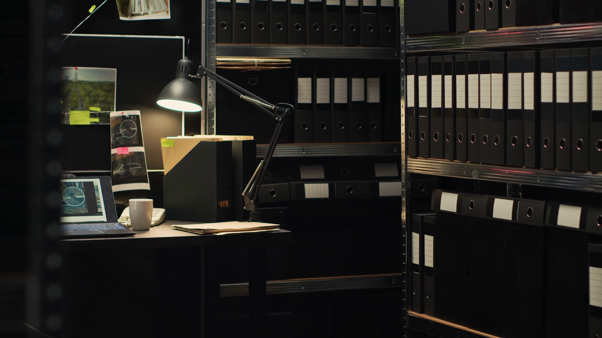 Police Investigator Looking At Clues Board Stock Footage SBV-347759729 ...