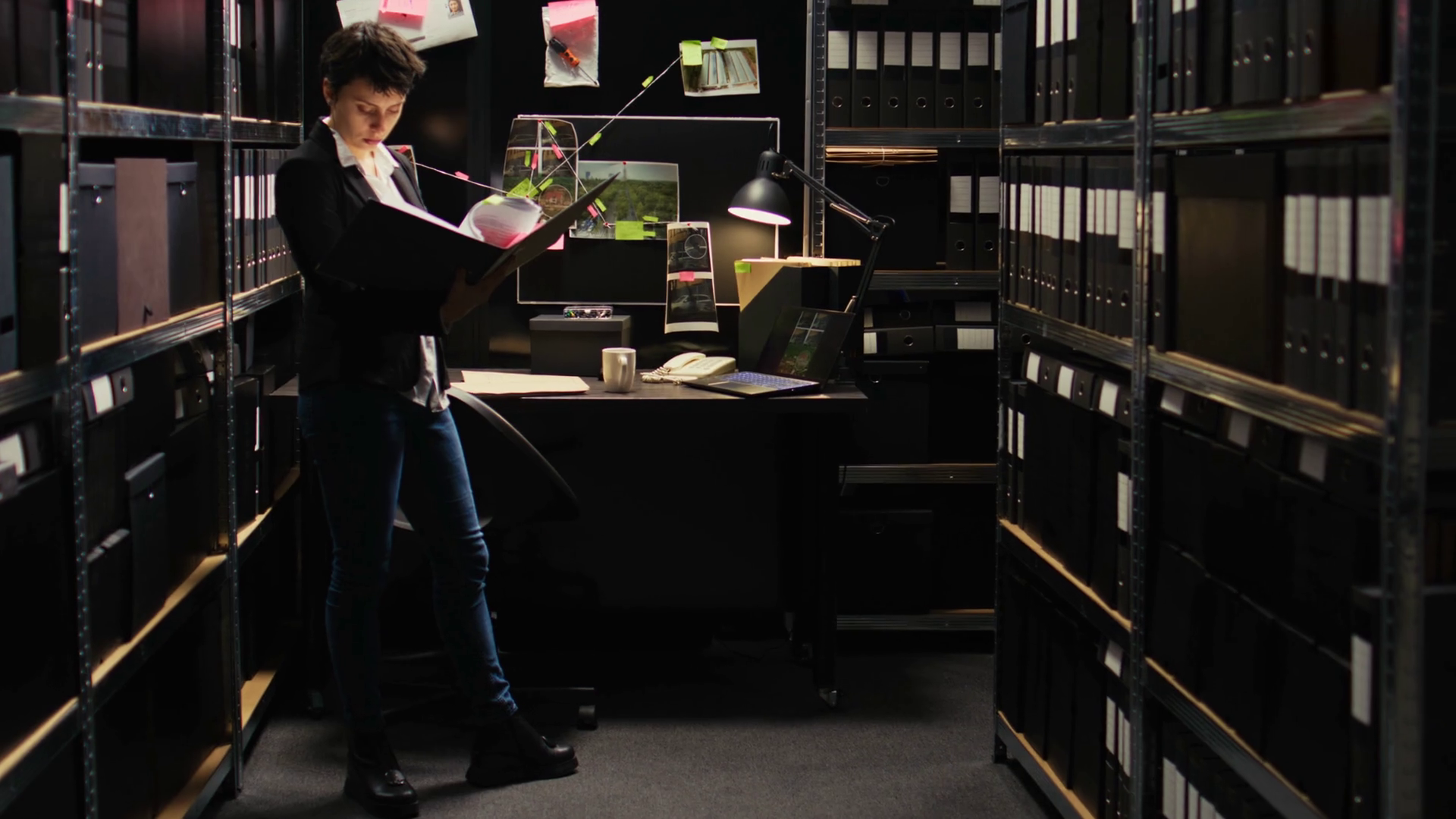 Law Agent Examines Confidential Records Stock Footage SBV-347759789 ...