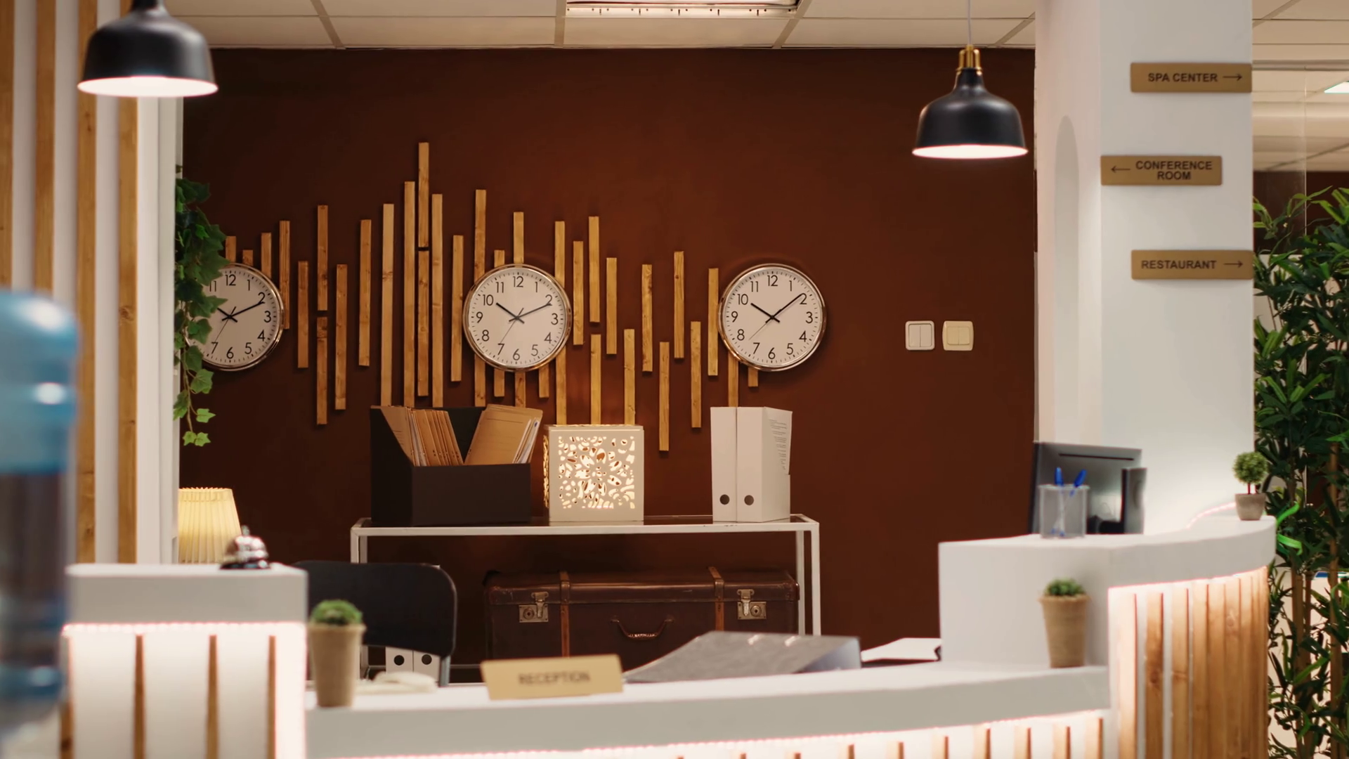 Warm Hospitality Industry Hotel Lobby Check Stock Footage SBV-347762122 ...