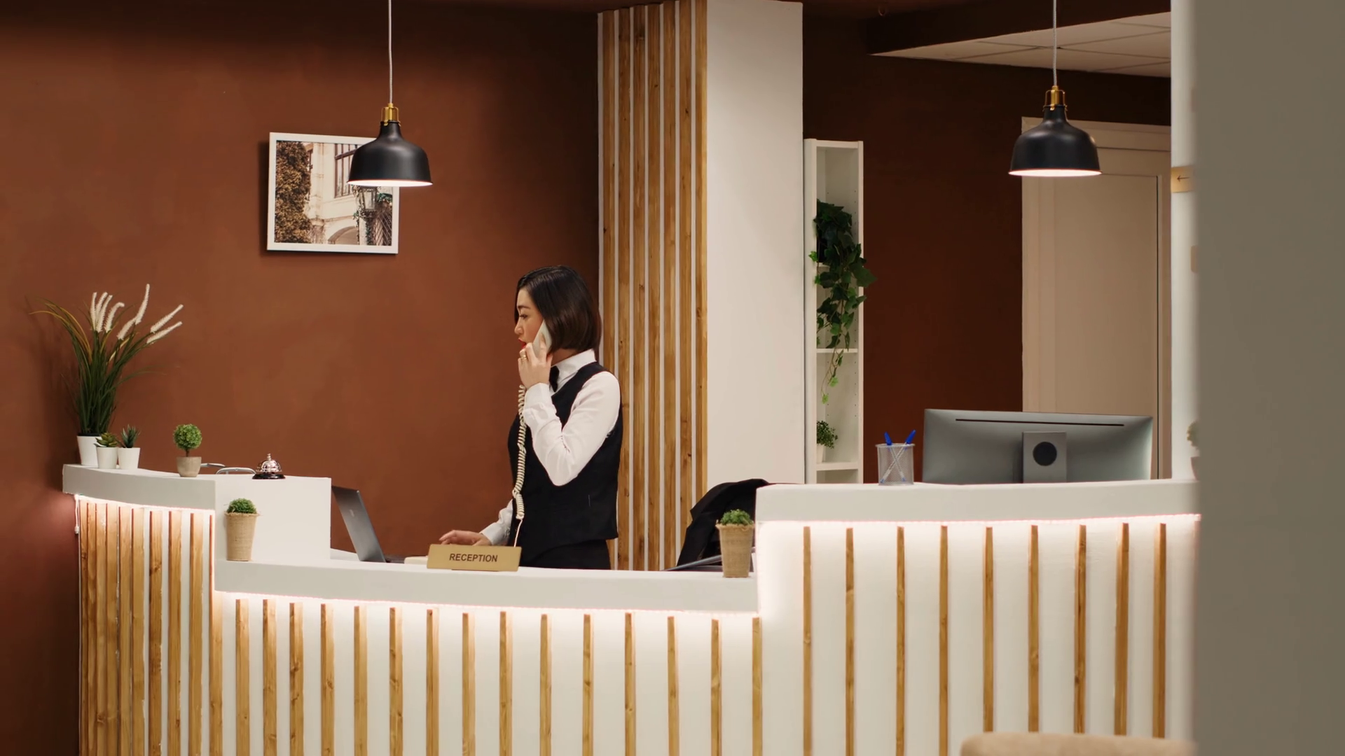 Teamworking Professional Receptionists Stock Footage SBV-347742642 ...