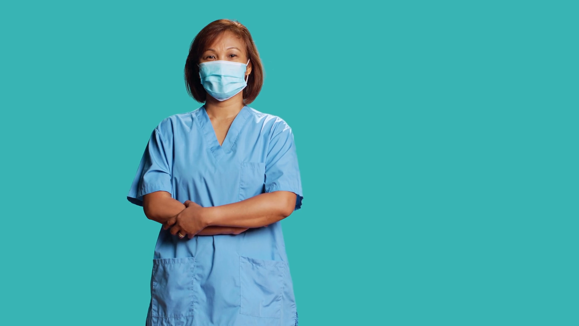 Portrait Of Smiling Asian Nurse Folding Arms Stock Footage SBV-347798922 - Storyblocks