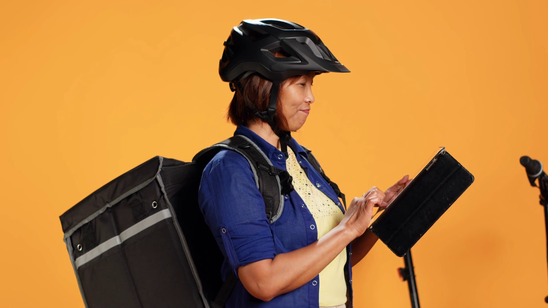 Part Time Delivery Worker Typing Customer Stock Footage SBV-347799031 ...