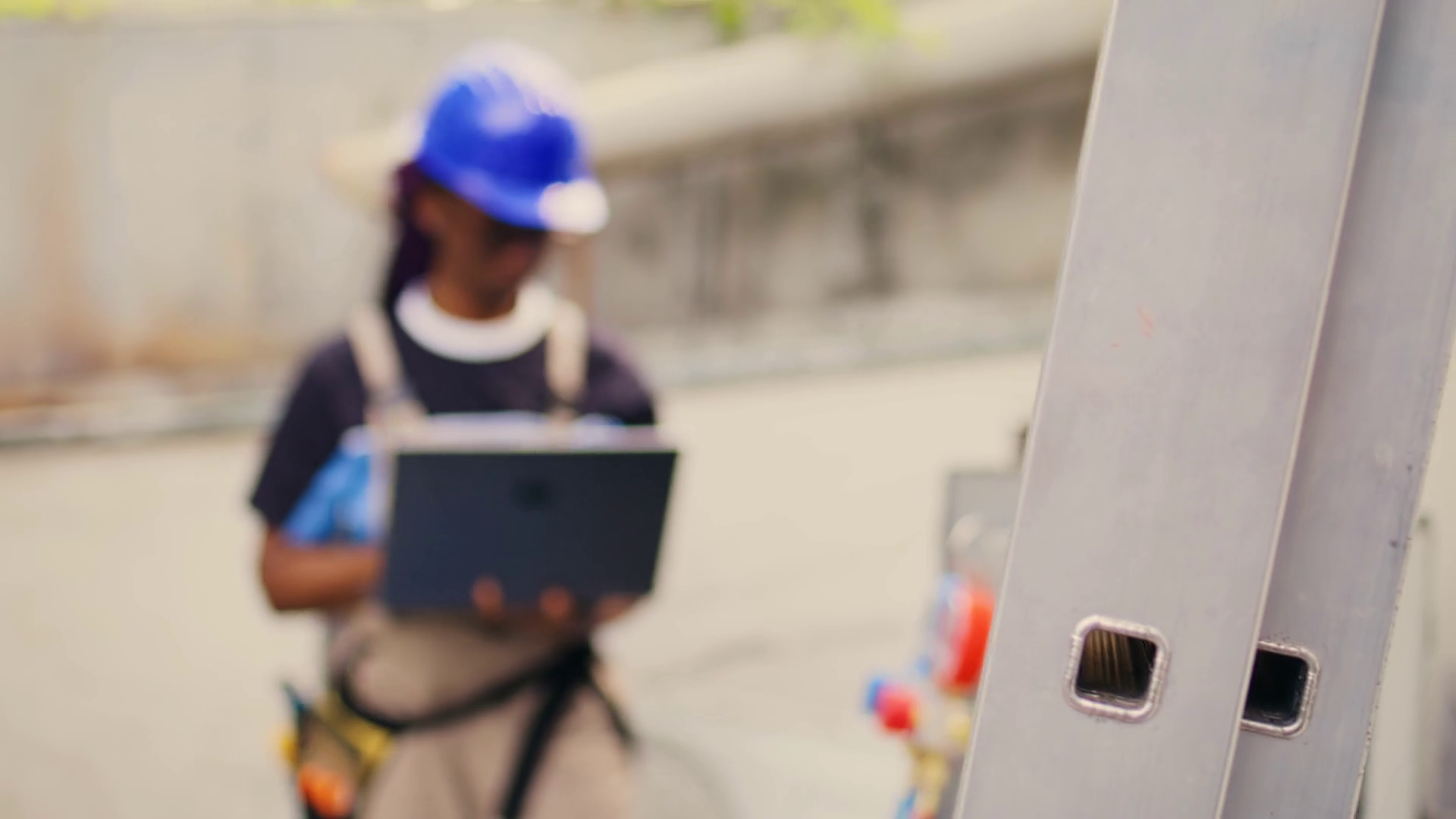 Experienced Engineer Working On External Stock Footage SBV-347786878 ...