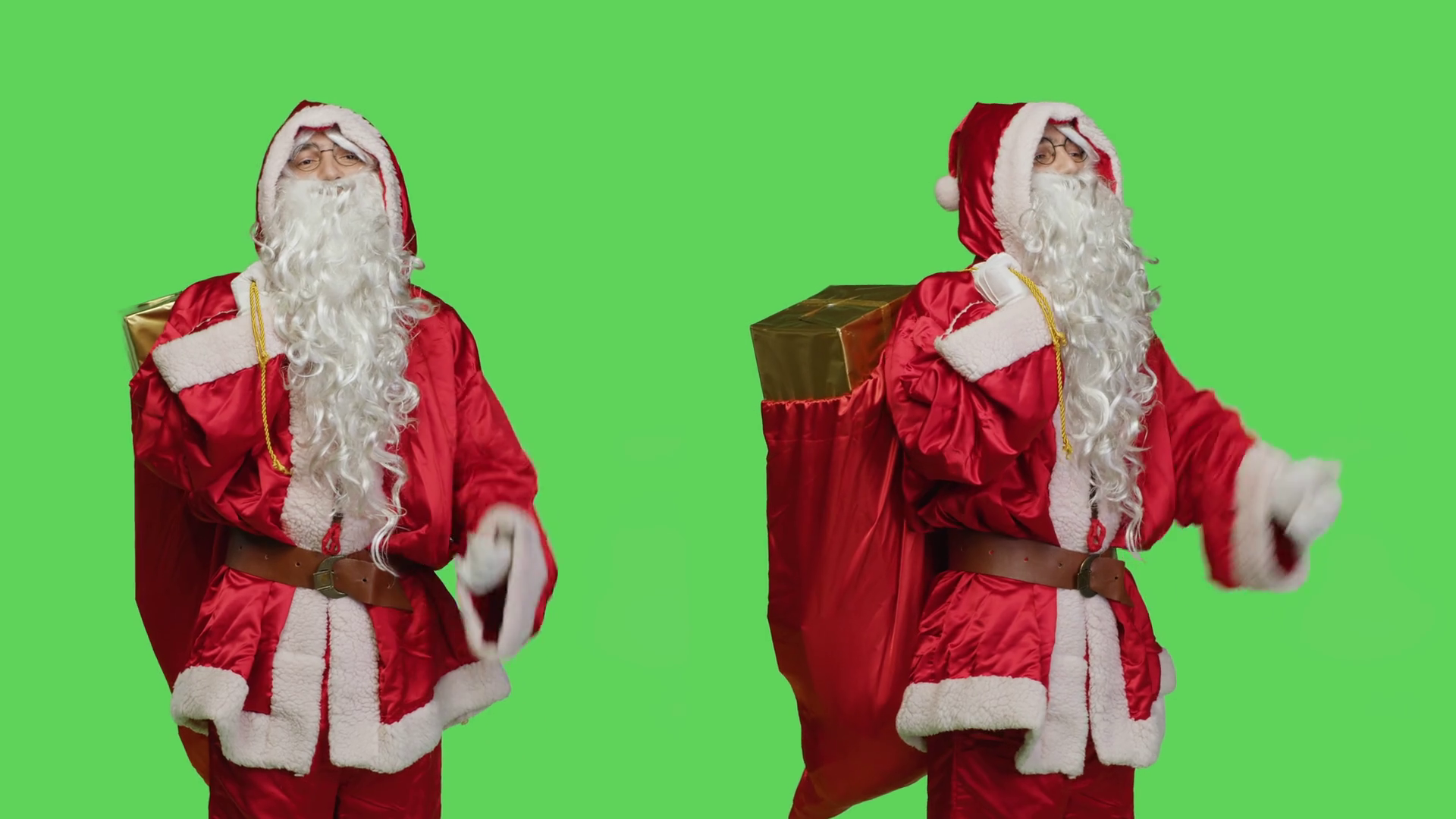 Father Christmas Shows Thumbs Up On Camera Stock Footage SBV-348367079 ...