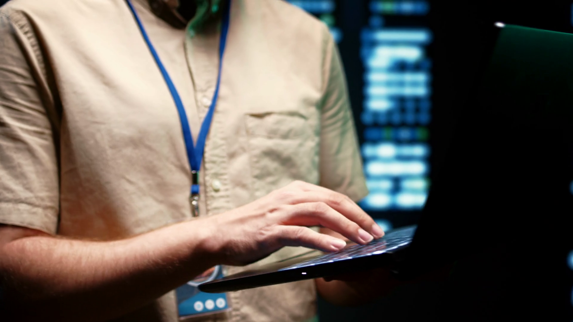 Close Up Of System Administrator Using Stock Footage SBV-347793957 ...