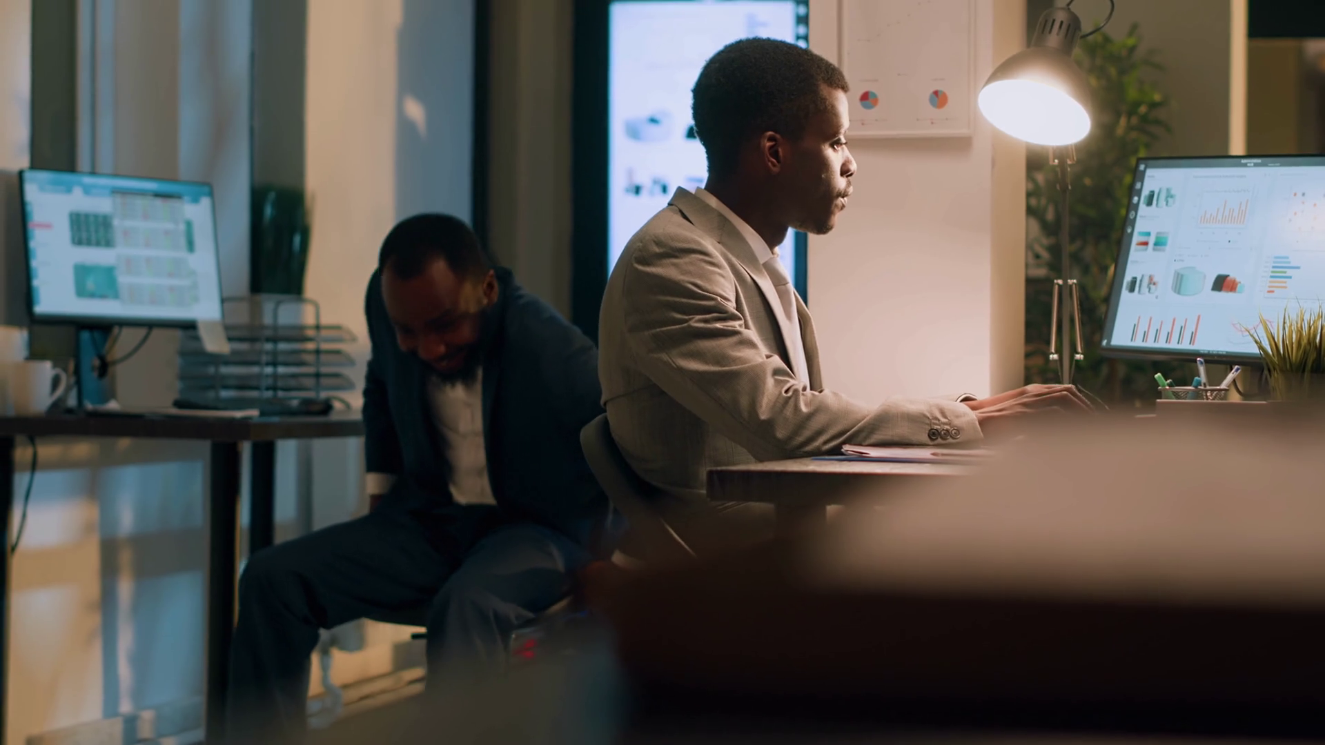 Funny Worker Distracting Colleague During Stock Footage SBV-348437258 ...