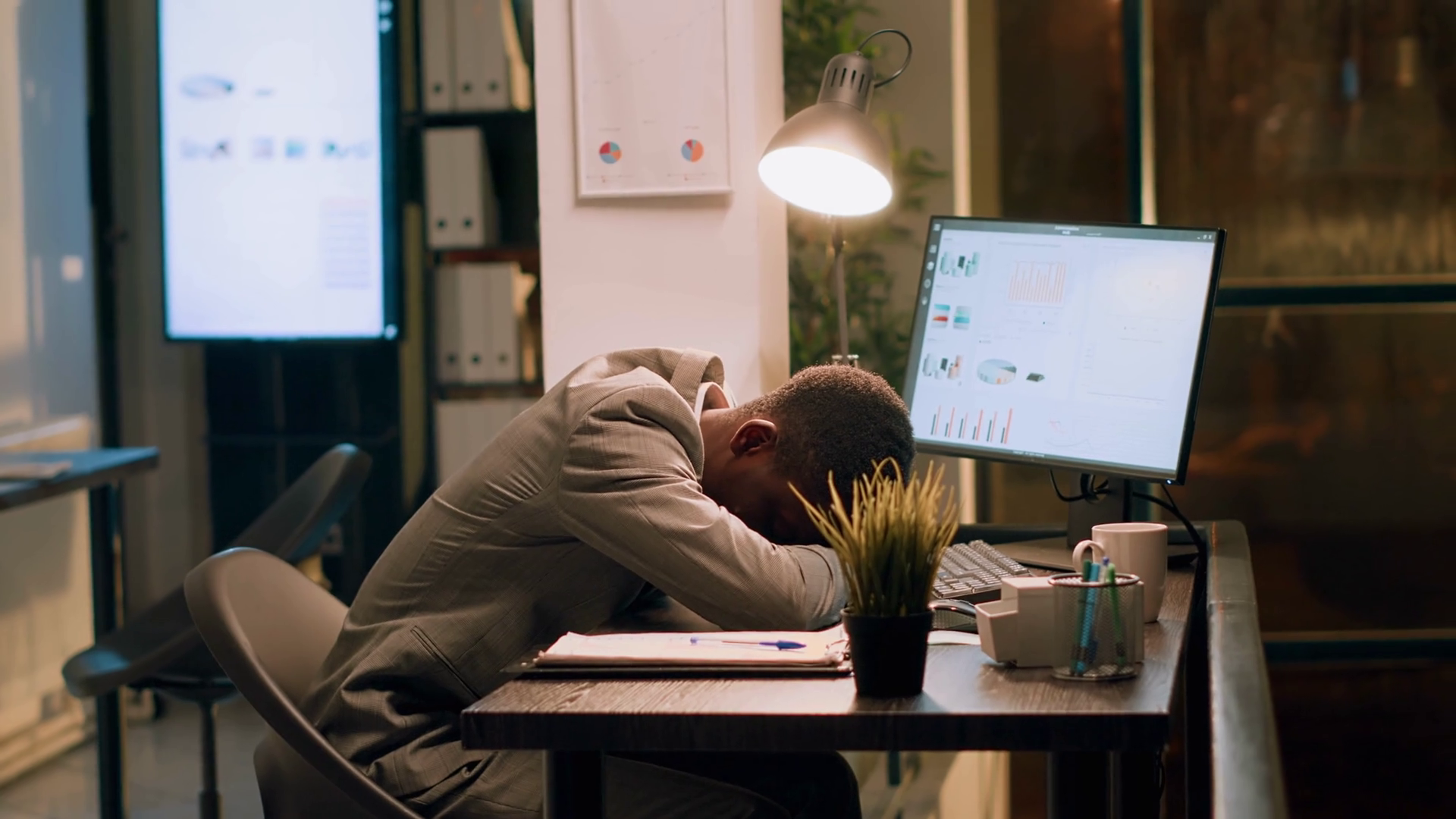 Overworked African American Businessman Stock Footage SBV-348050207 ...