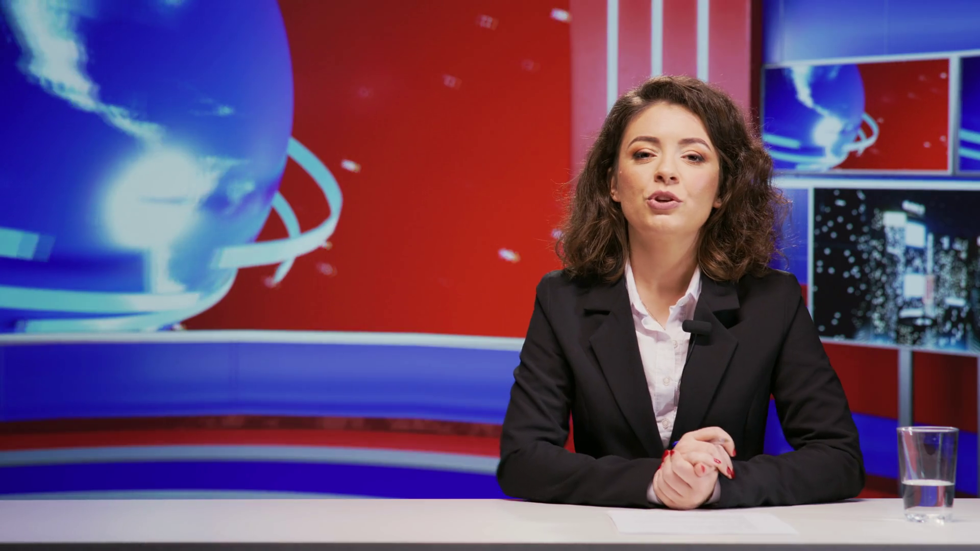 News Anchor Talks About Global Events Stock Footage SBV-348407524 ...