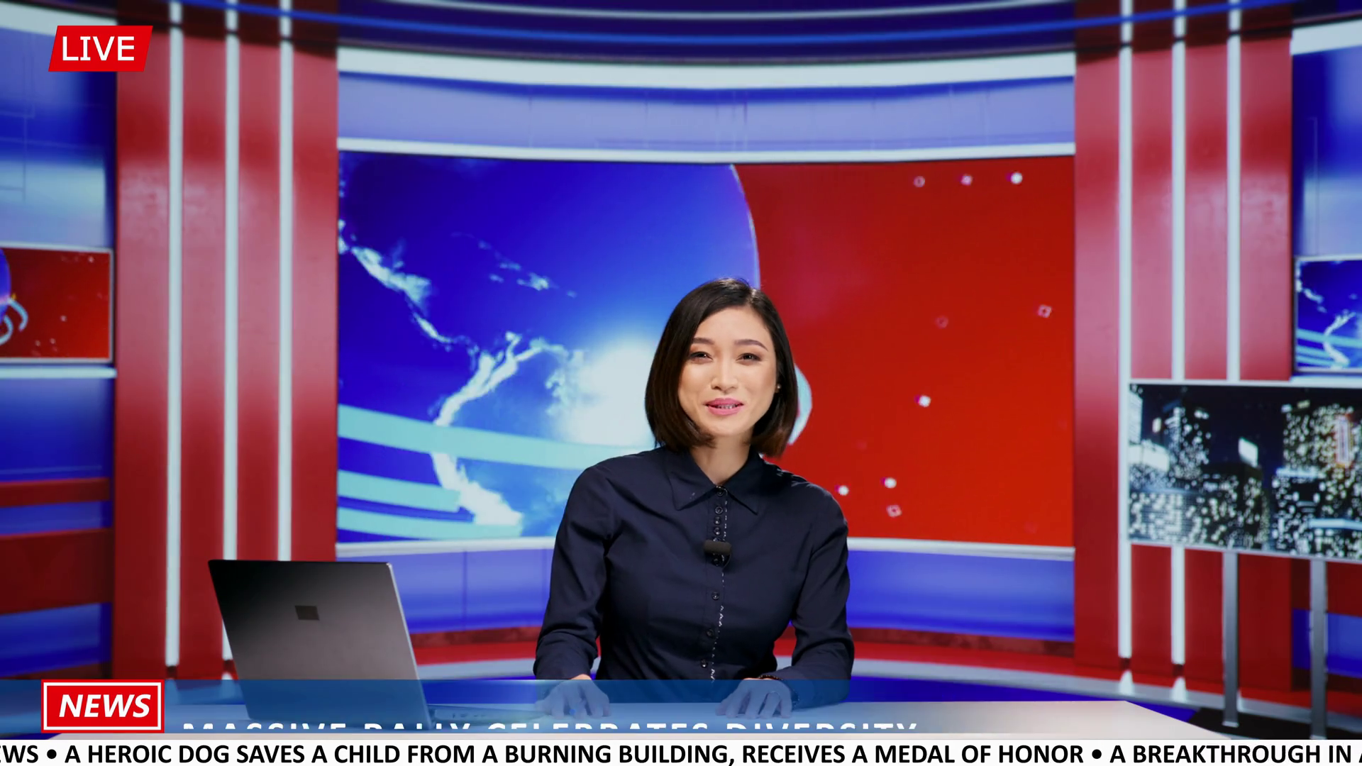 Newscaster Announces Start Of Citizens Rally Stock Footage SBV ...