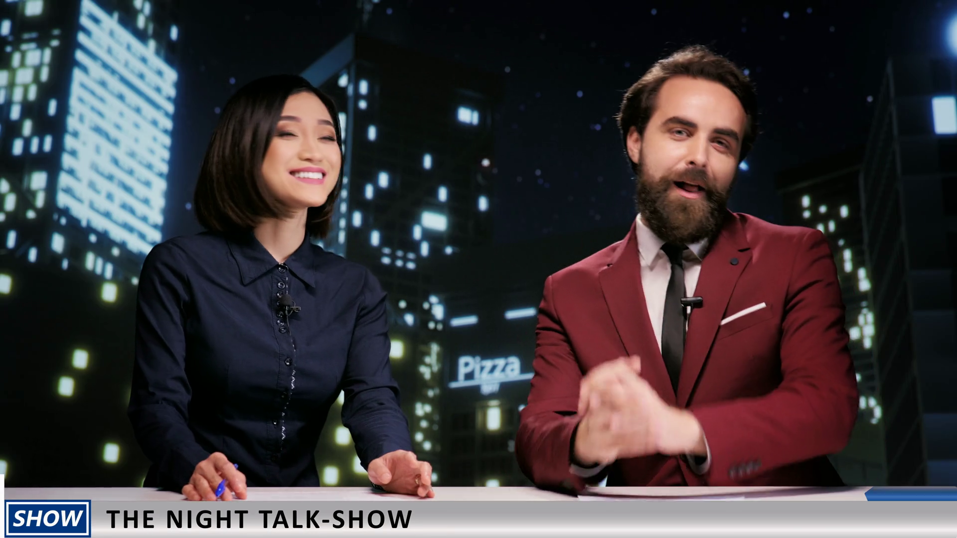 Night Talk Show Hosts On Live Television Stock Footage SBV-348407822 - Storyblocks