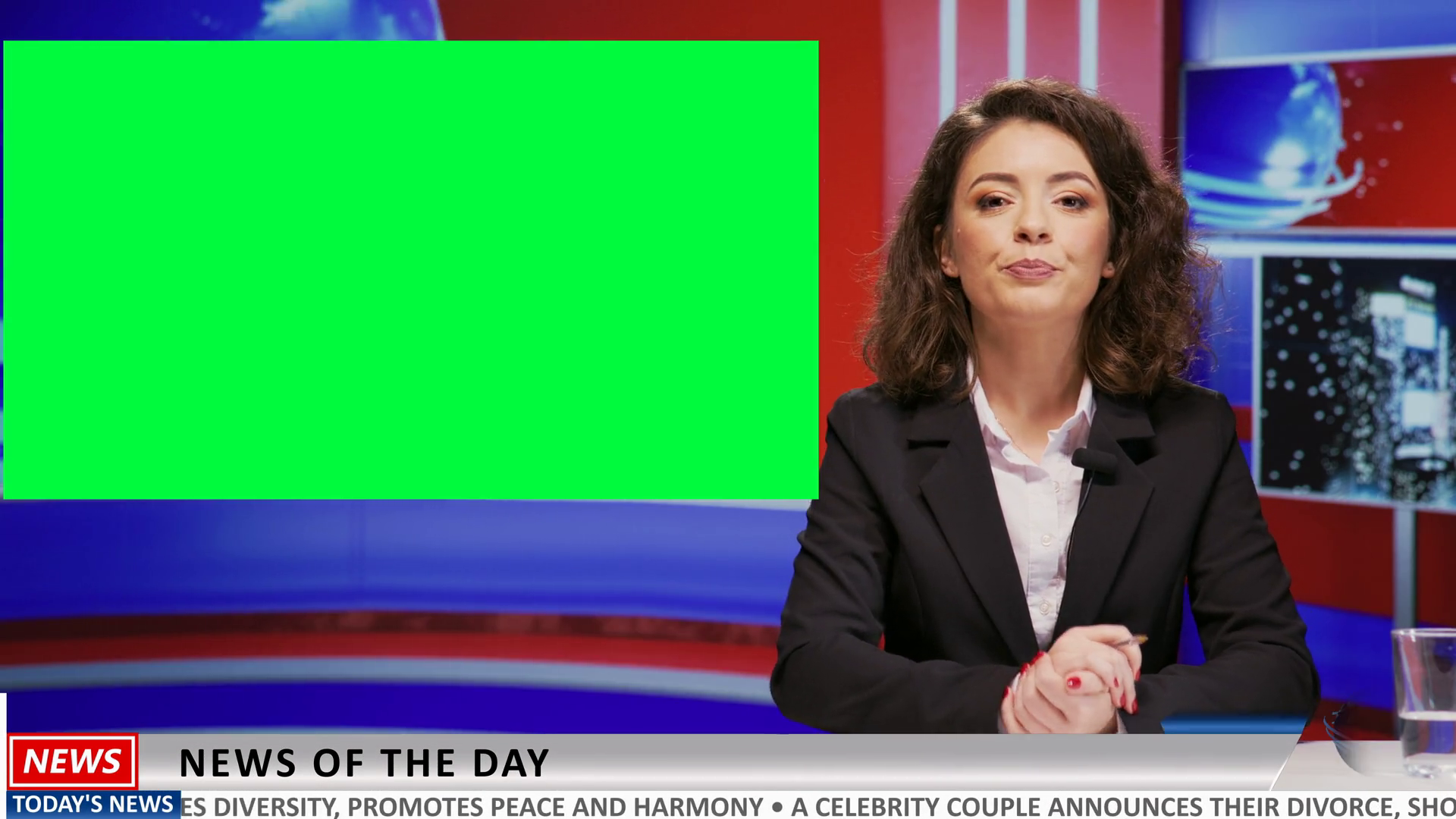 Media Host Presents News On Greenscreen Stock Footage SBV-348407782 ...