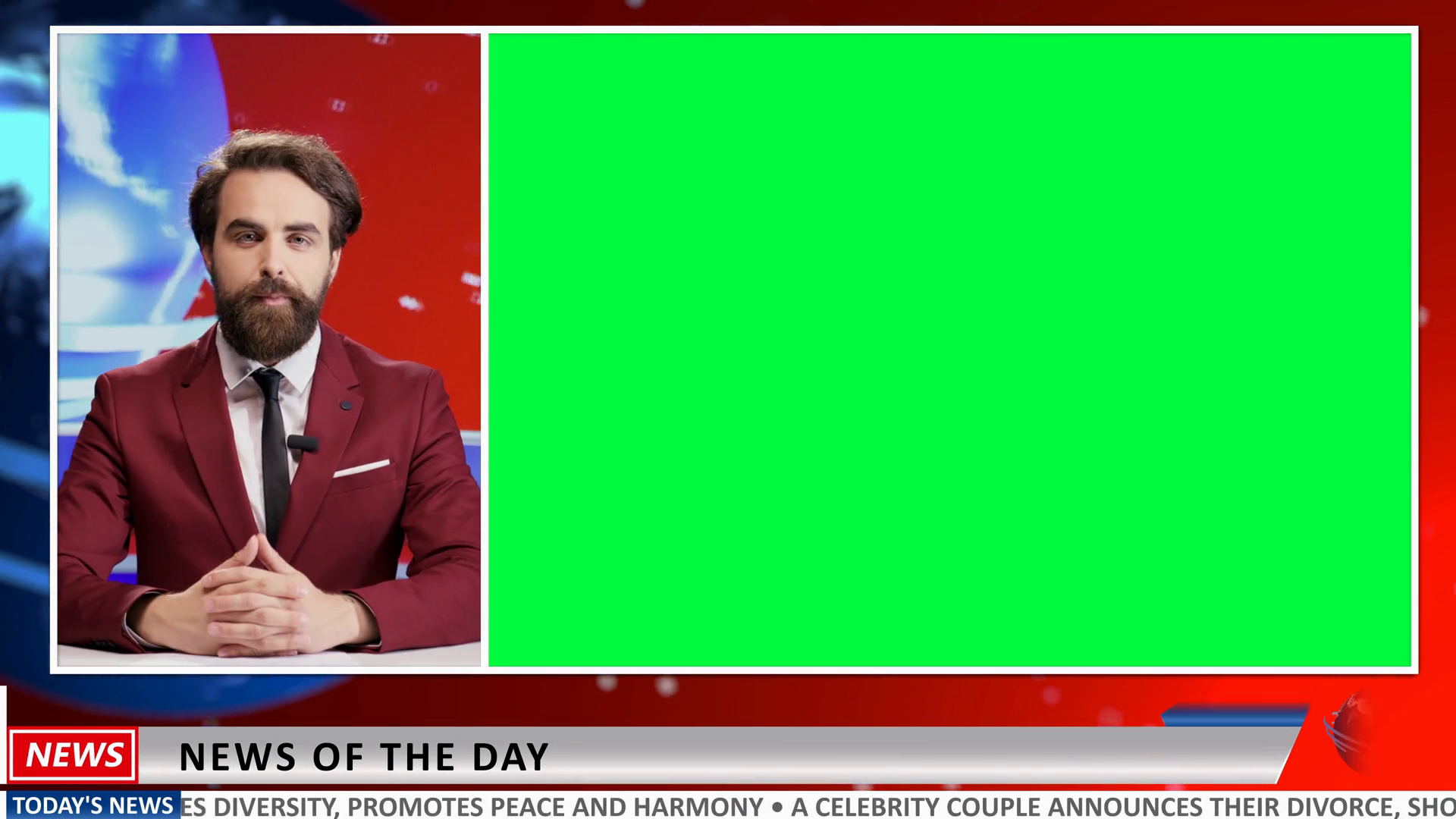 Newscaster Presents News On Greenscreen In Stock Footage SBV-348407641 ...
