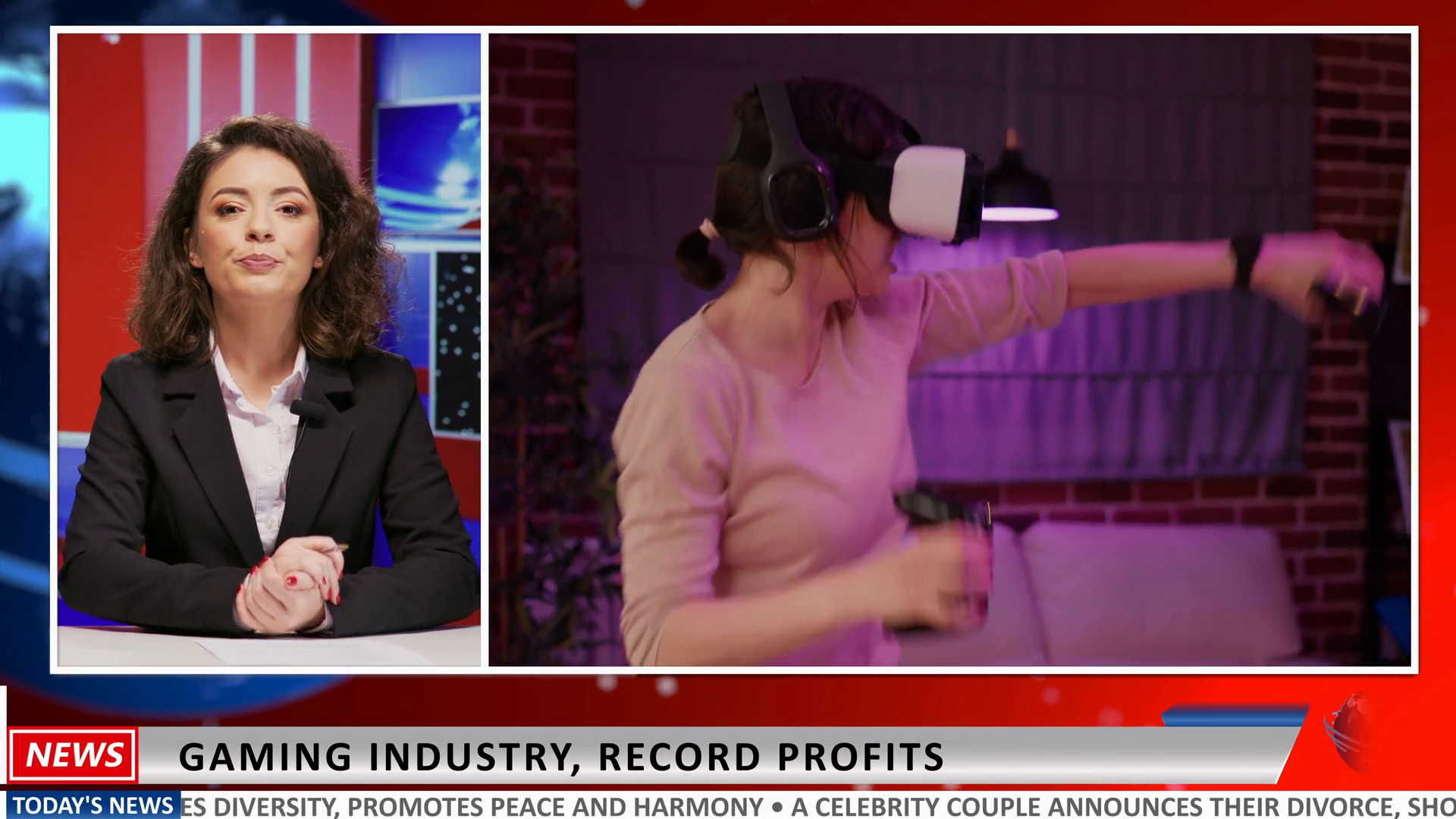 Media Reporter Presents Gaming Industry Stock Footage SBV-348442583 ...