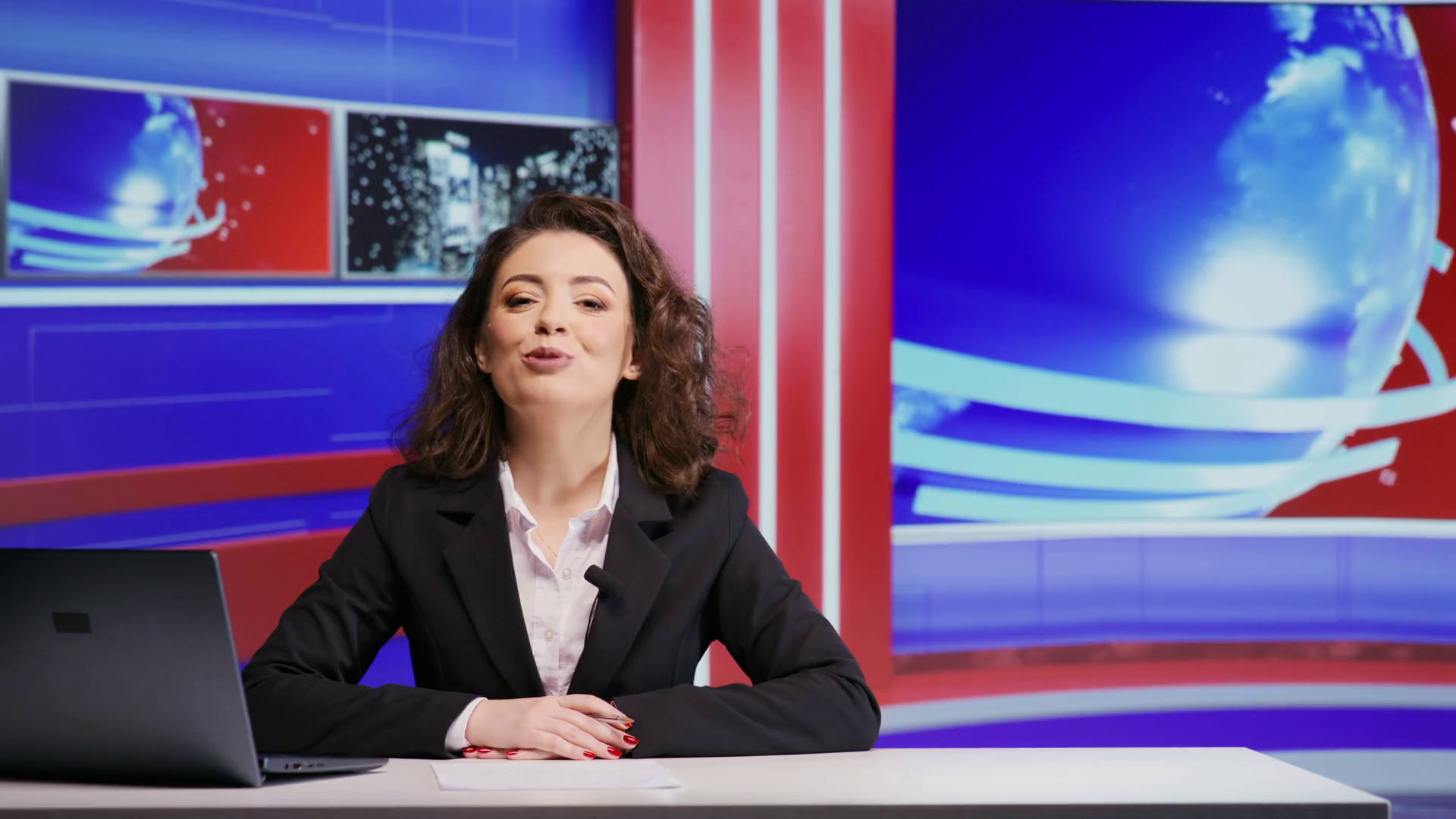 Journalist Presenting Daily Reportage Of Stock Footage SBV-348407786 ...