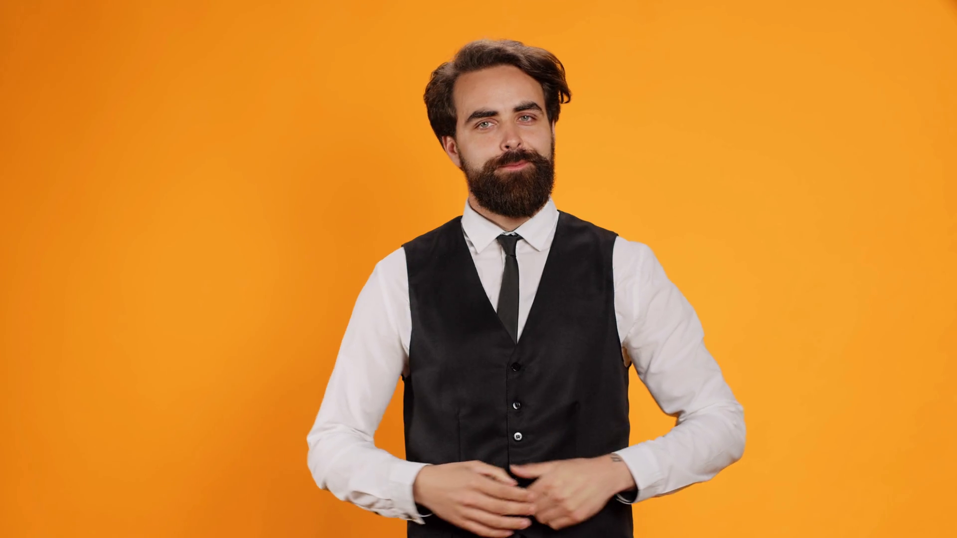 Friendly Waiter Clapping Hands In Admiration Stock Footage SBV ...