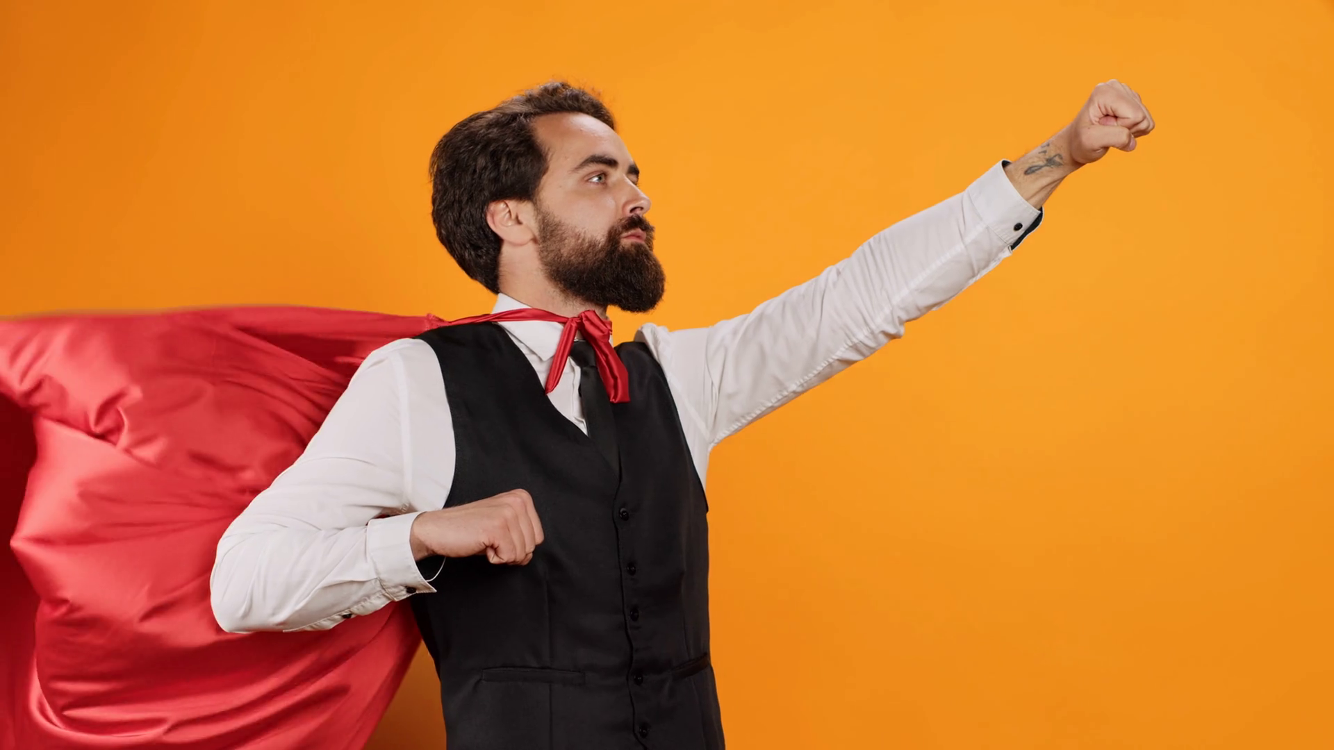 Powerful Hero Employee Concept With Cape Stock Footage SBV-348400572 ...
