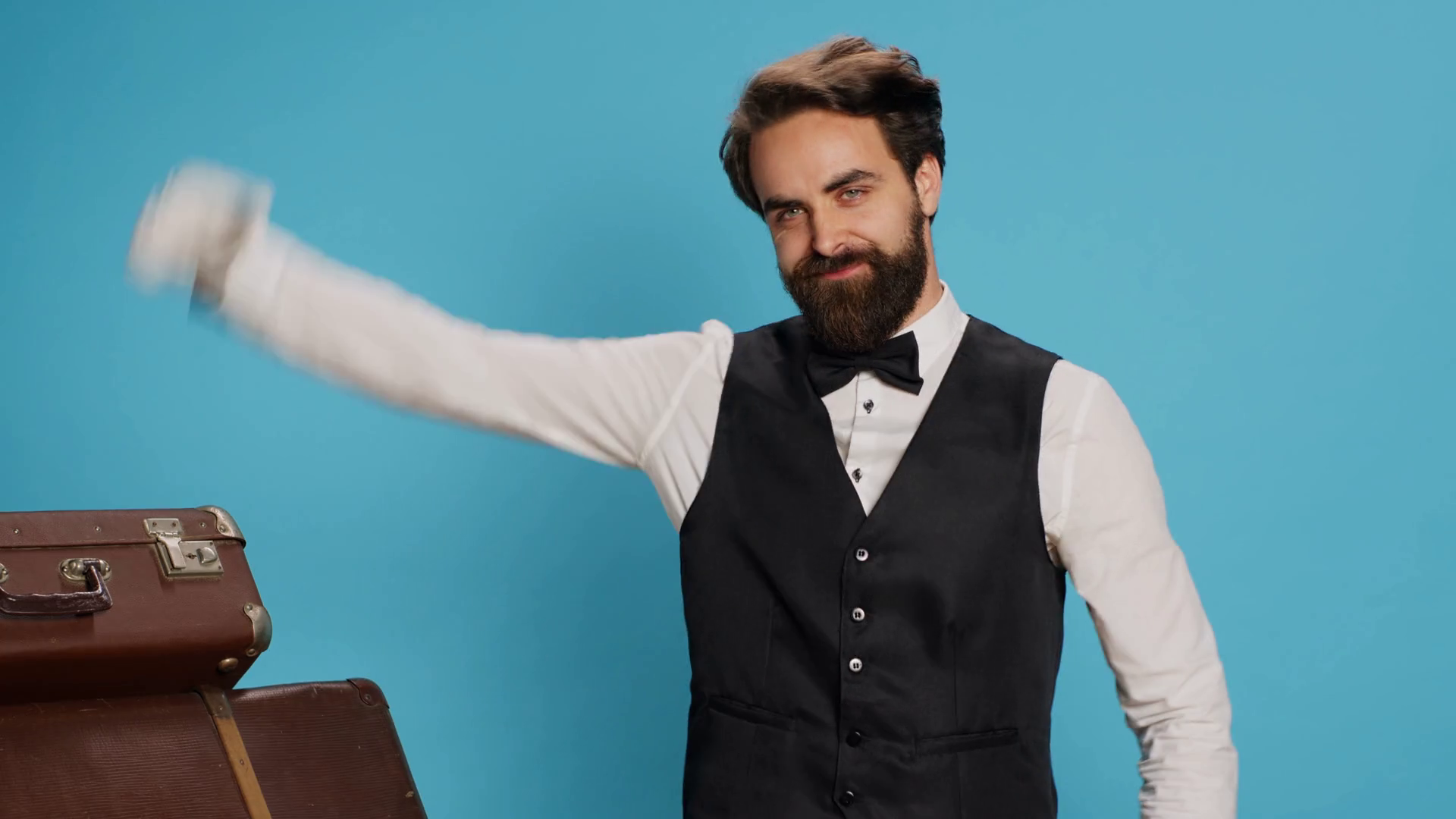 Strong Employee Flexing Arm Muscles In Stock Footage SBV-348462888 ...