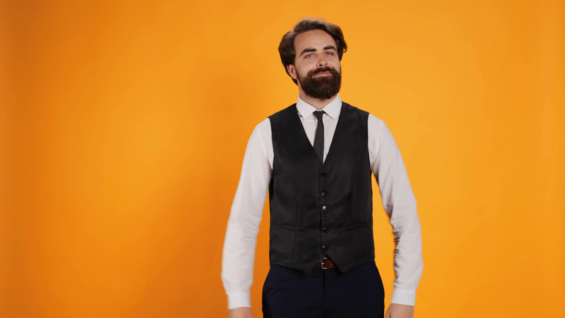 Positive Butler Clapping Hands On Camera Stock Footage SBV-348400196 ...