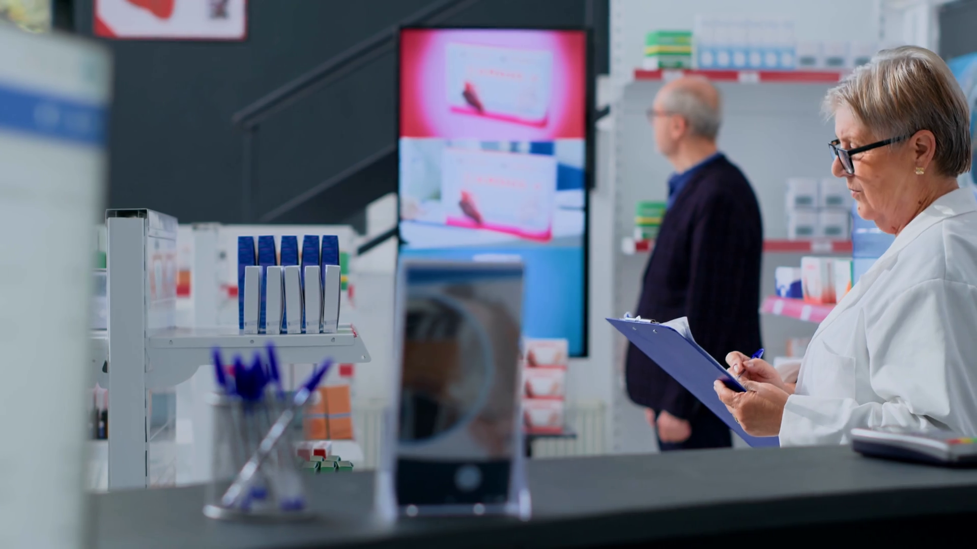 Elderly Shopper Watching Pharmaceutical Stock Footage SBV-348504433 ...