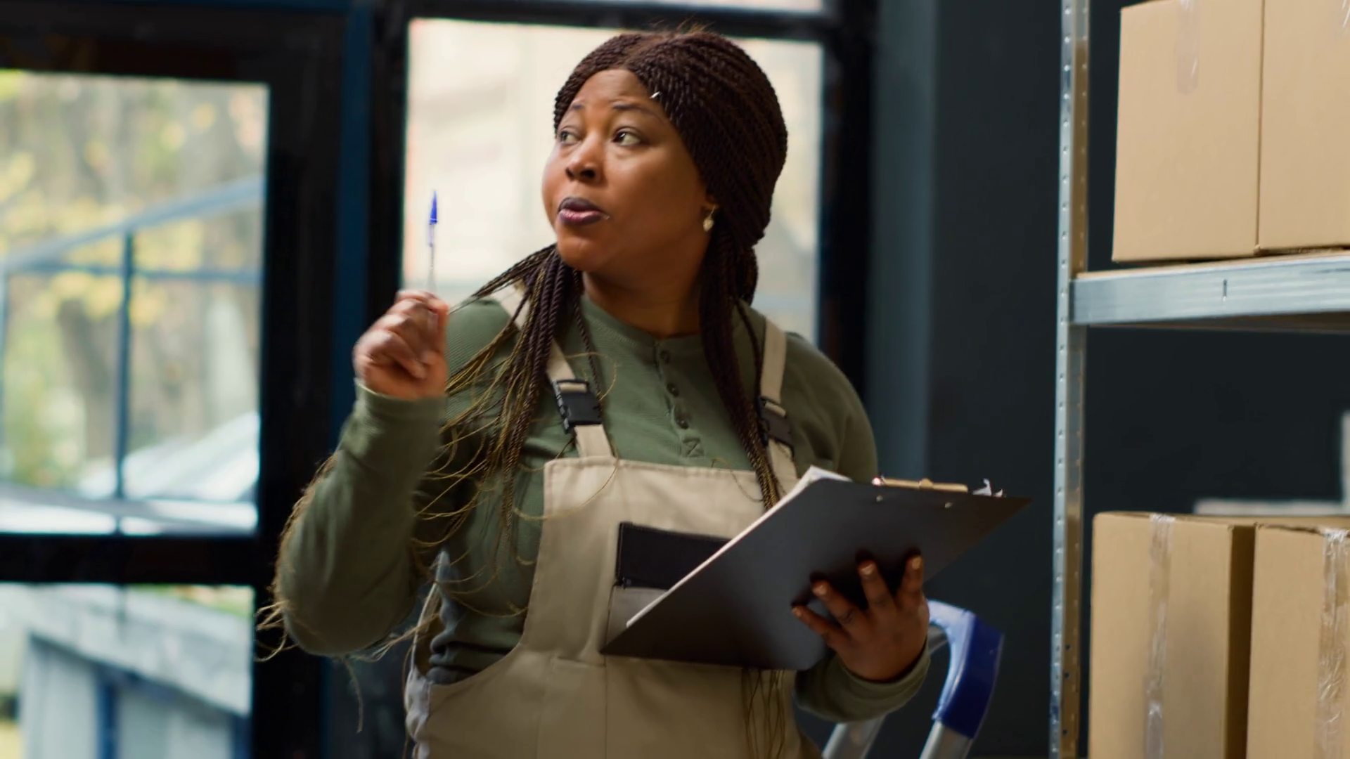 Inspector Performing Warehouse Audit Using Stock Footage SBV-348460860 ...