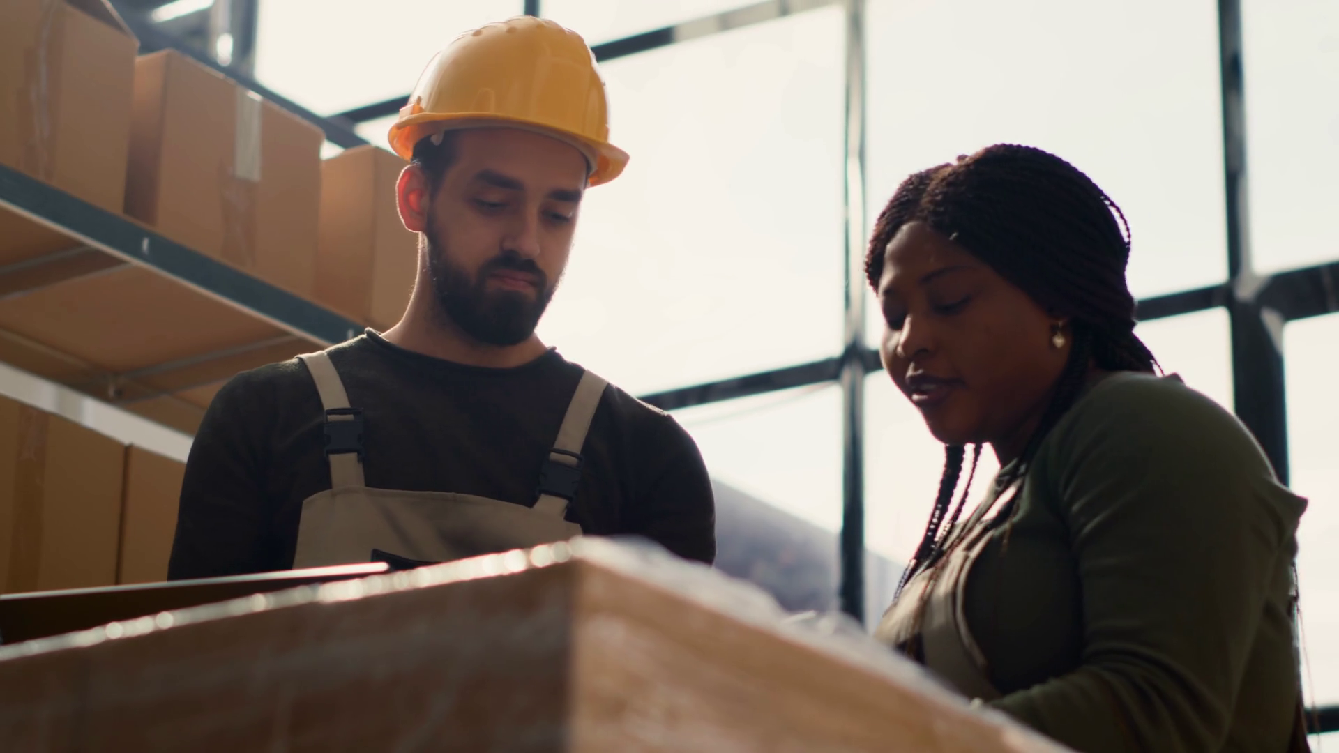 Warehouse Team Leader Doing Introduction Stock Footage SBV-348494300 ...