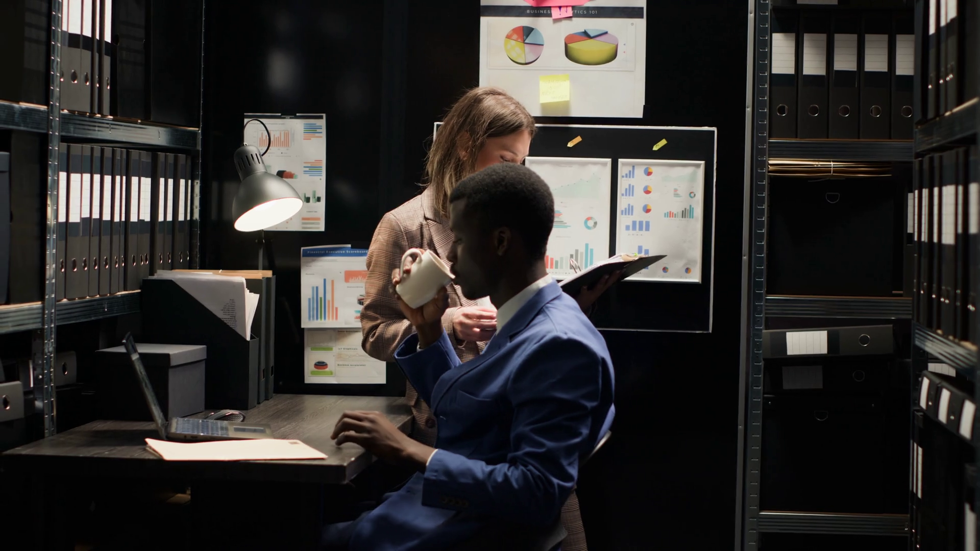 Diverse Detectives In Well-organized Office Stock Footage SBV-348499435 ...