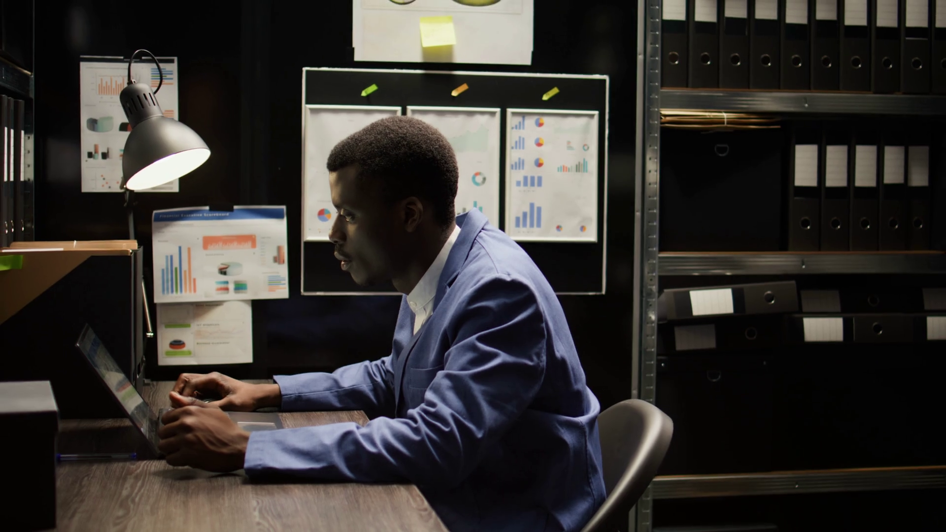 Detective Researching Information To Stock Footage SBV-348529189 ...