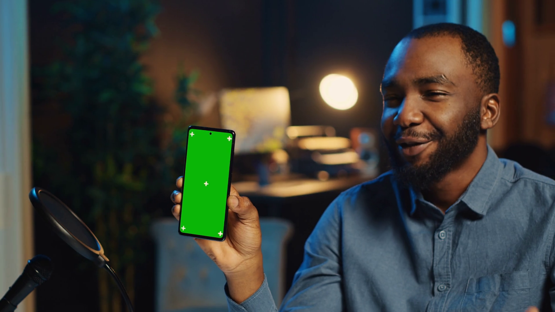 Smiling Bipoc Content Creator Films Mockup Stock Footage SBV-348619746 - Storyblocks