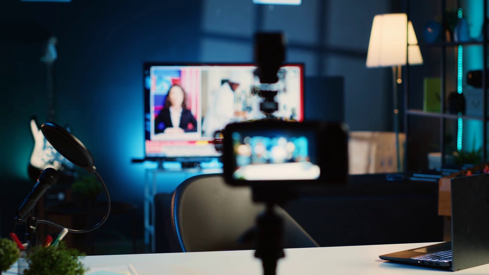 Smiling Content Creator Using Professional Stock Footage SBV-348619777 ...