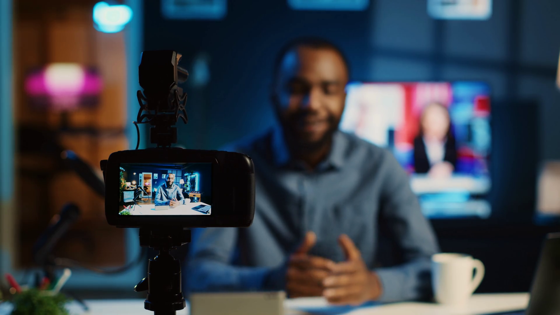 Content Creator Doing Technology Review Of Stock Footage SBV-348596251 - Storyblocks