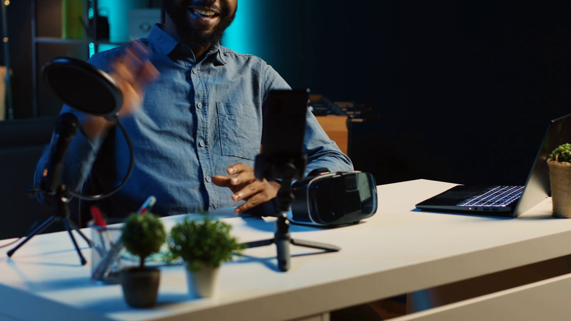 Tech Content Creator Filming Technology Stock Footage SBV-348674802 ...