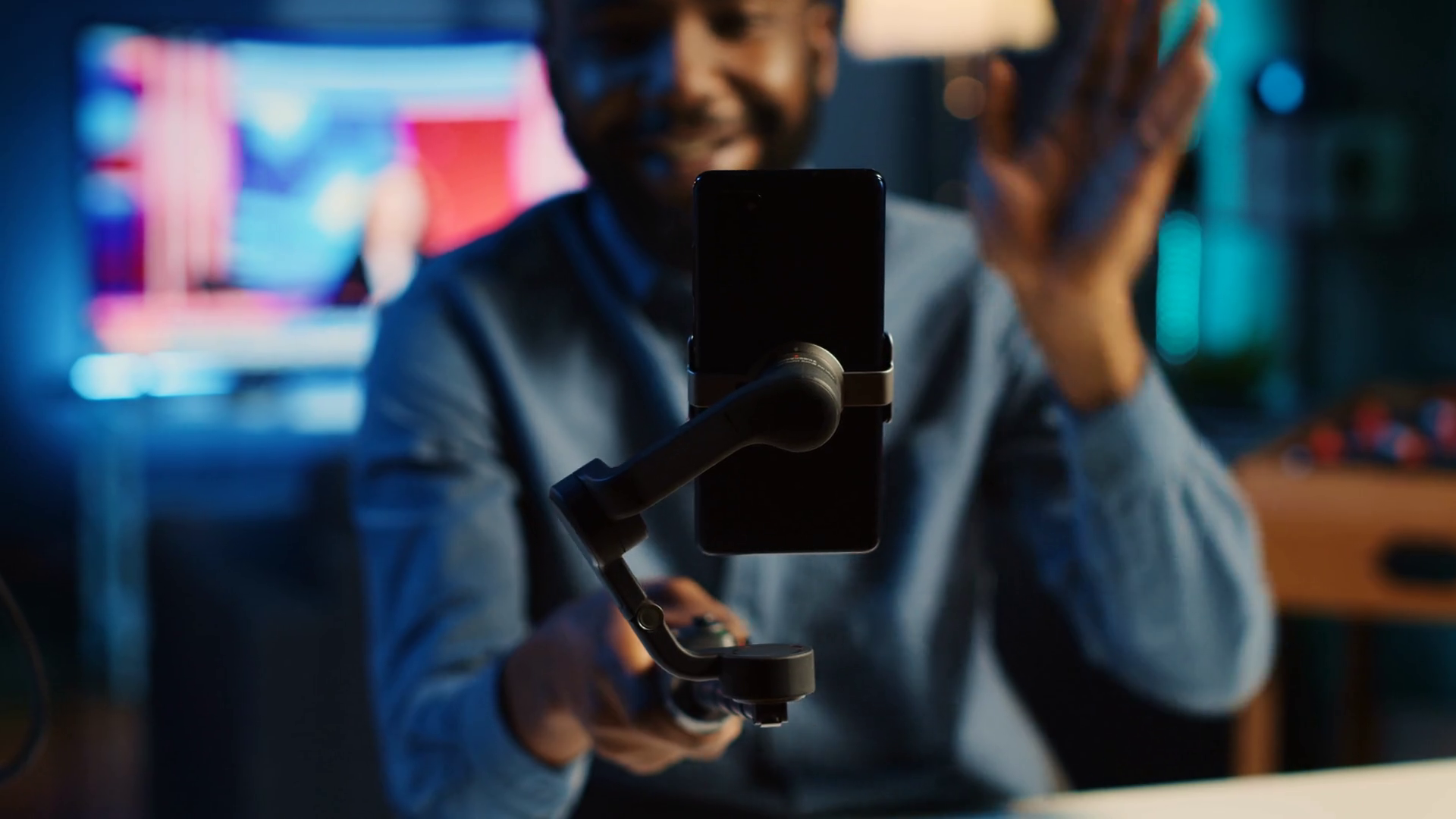 Close Up Shot Of Content Creator Using Stock Footage SBV-348596012 ...