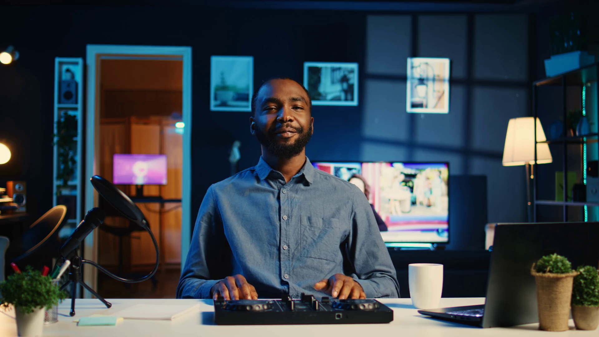 Artist Filming Dj Mixing Tutorial Showing Stock Footage SBV-348619999 ...