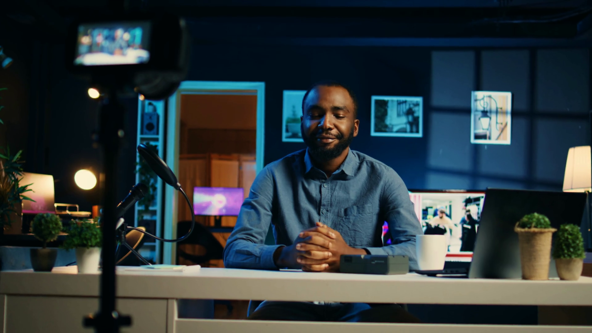 African American Content Creator Filming Stock Footage SBV-348596329 ...