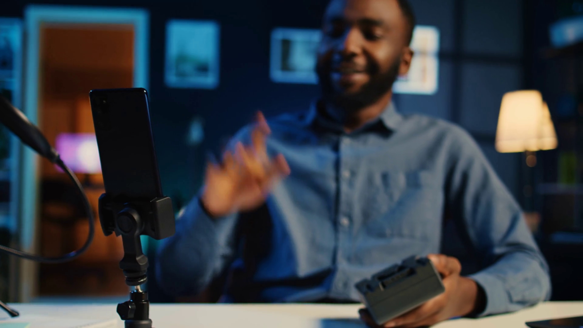 African American Content Creator Filming Stock Footage SBV-348596532 ...