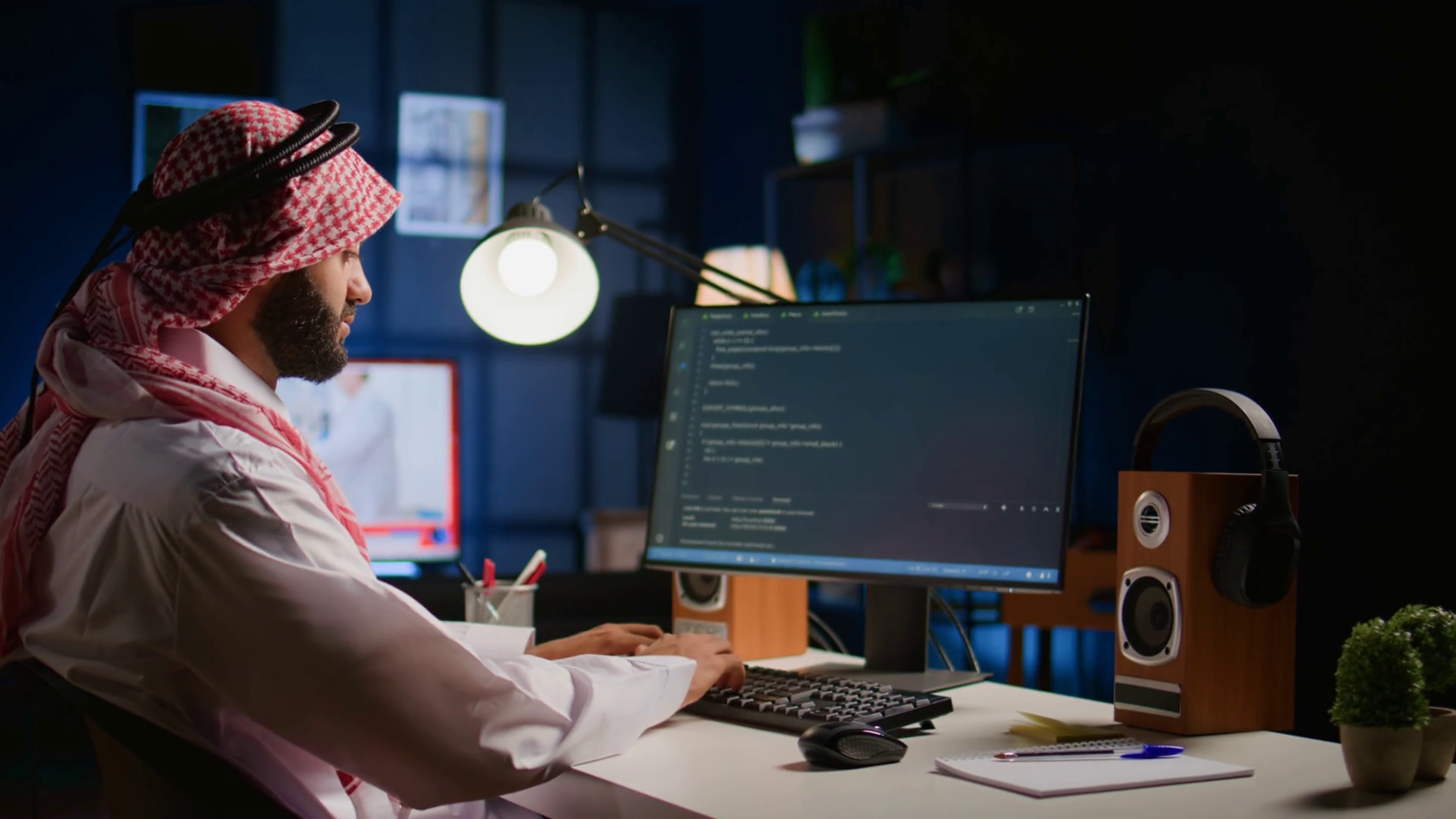 Technician Writing Script Code On Computer Stock Footage SBV-348647720 ...