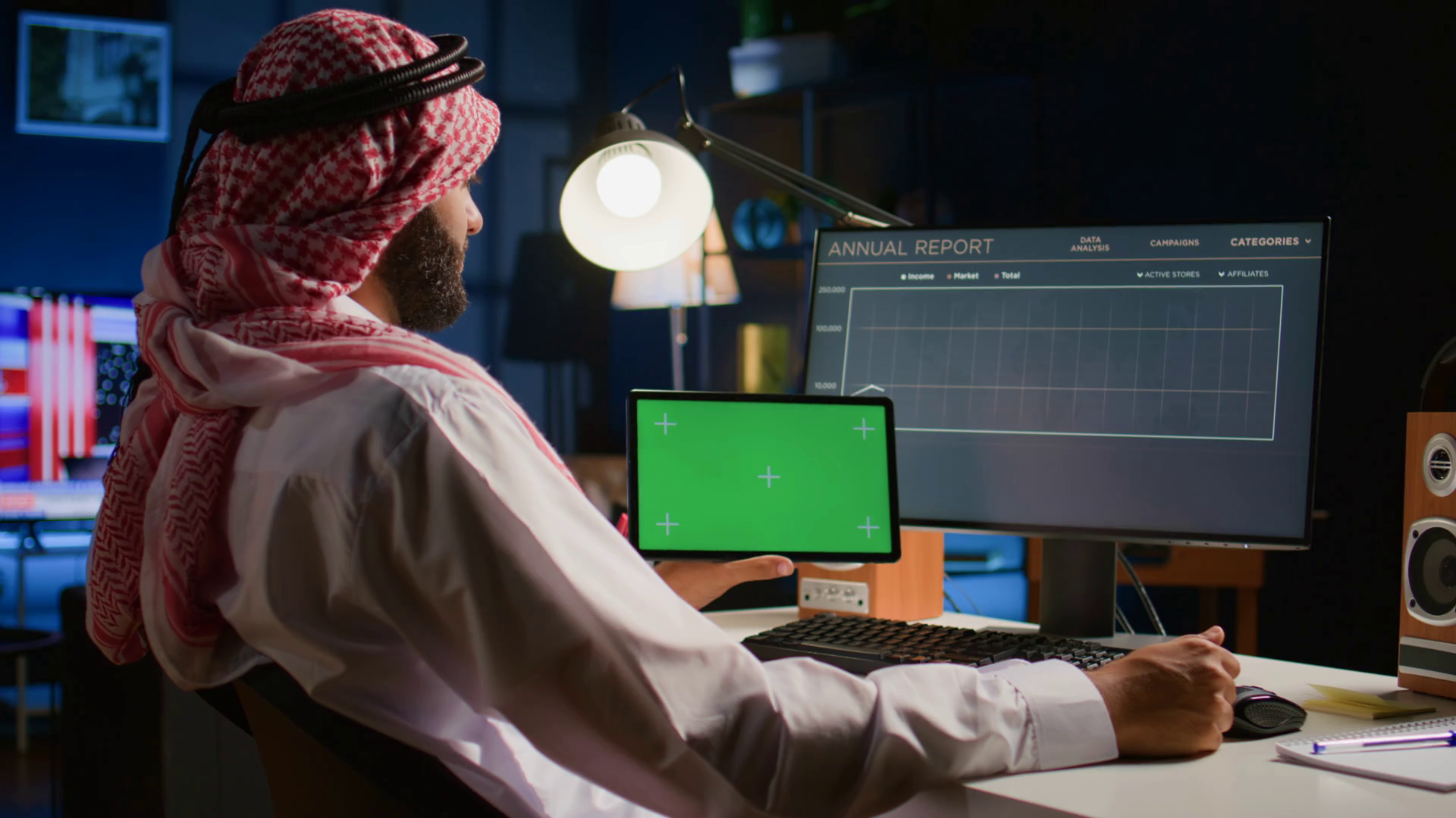 Muslim Worker In Apartment Office Holds Stock Footage SBV-348647907 ...