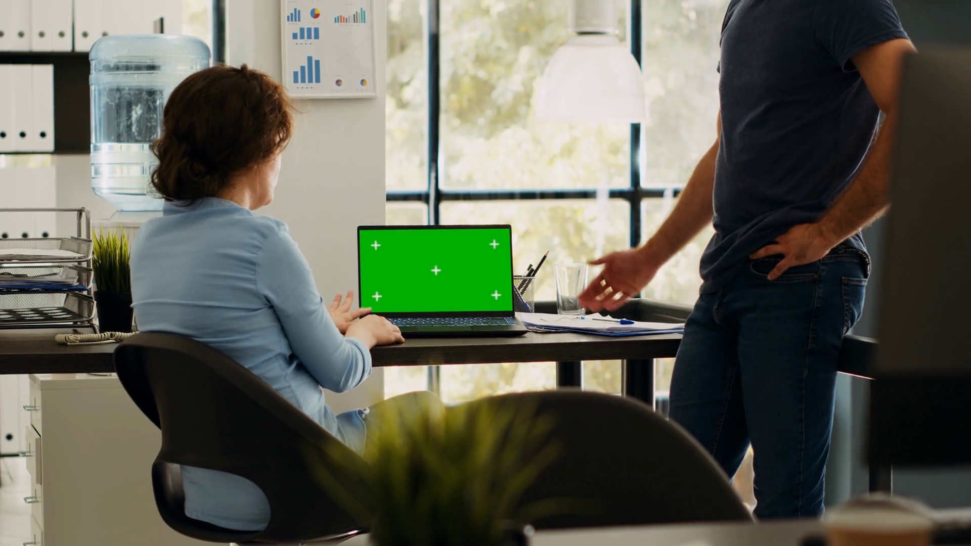 Business Team Greenscreen On Laptop Display Stock Footage SBV-348653172 ...