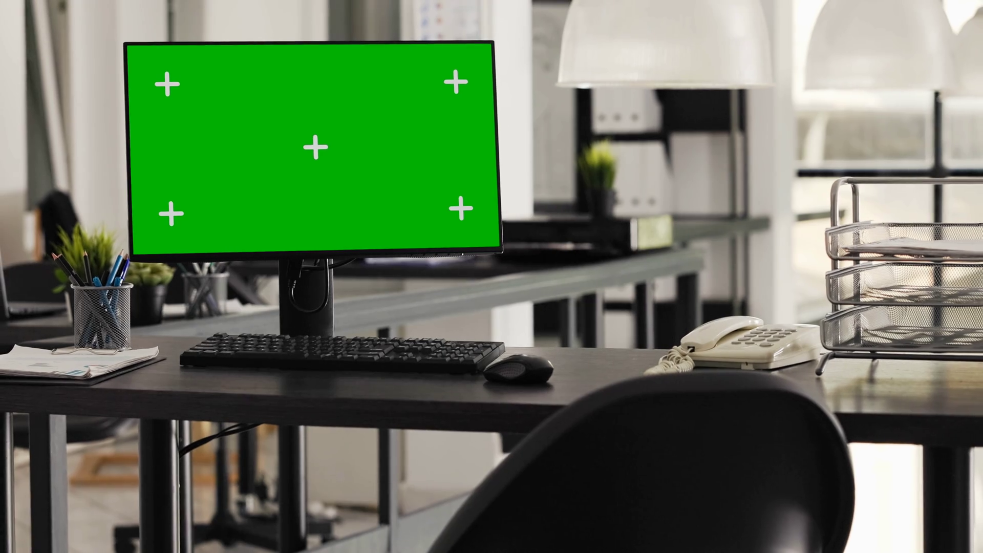 Greenscreen Display Placed On Office Desk Stock Footage SBV-348652983 ...