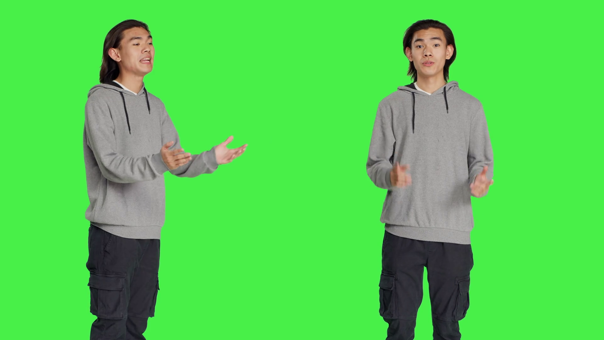 Male Model Creating Showing To Left Right Stock Footage SBV-348691329 ...