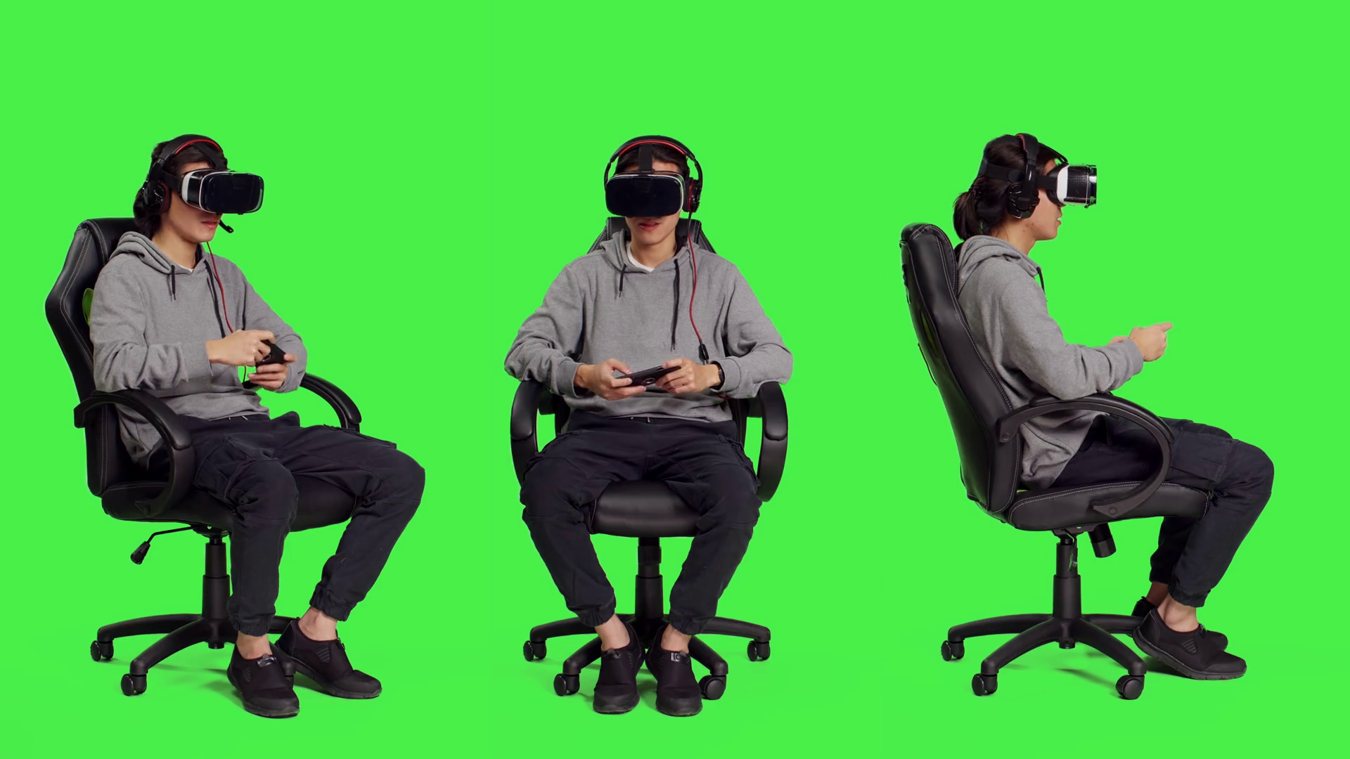 Gamer Using Vr Interactive Headset Stock Footage SBV-348725853 ...