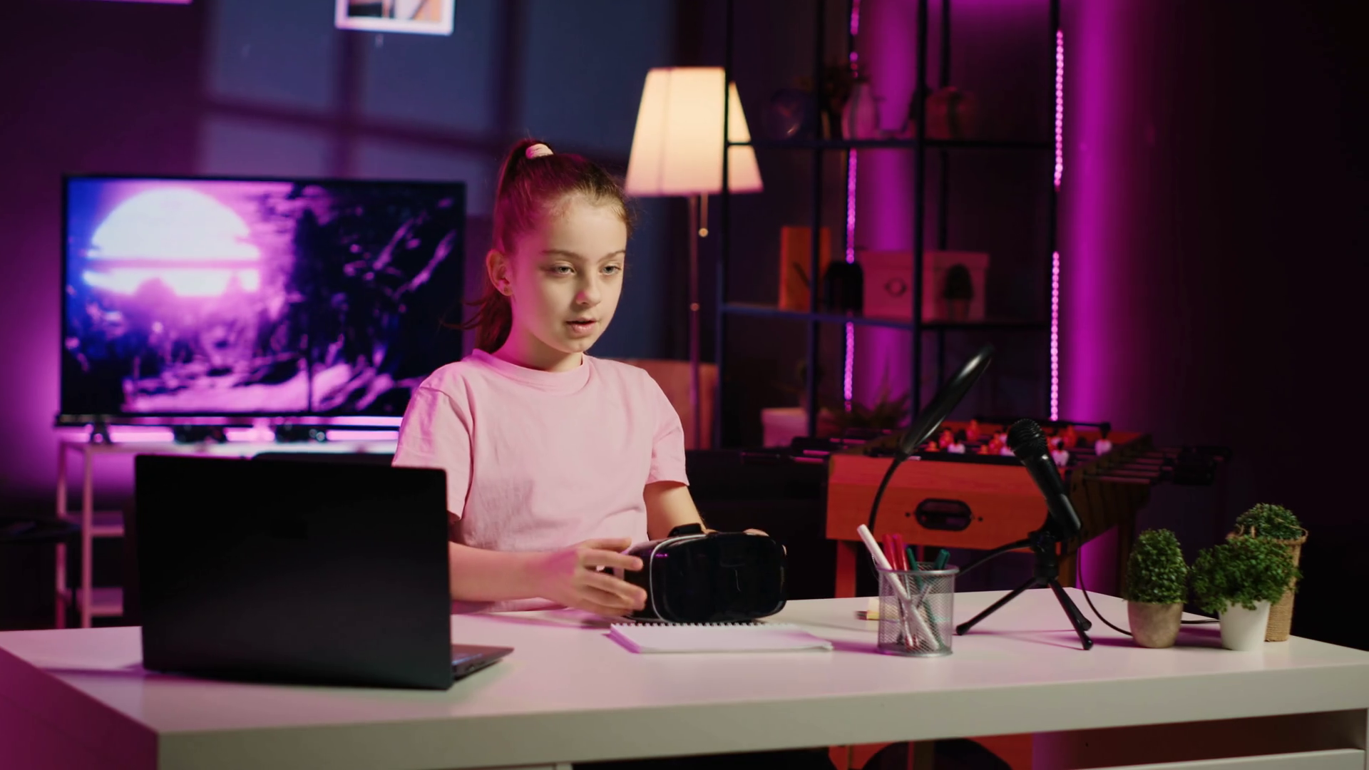 Kid Content Creator Filming Technology Stock Footage SBV-348697312 ...