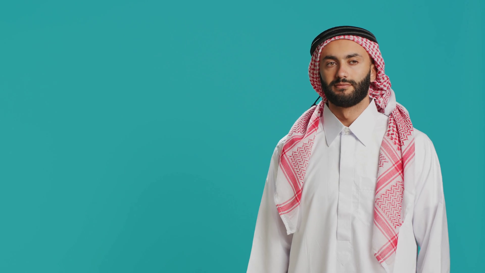 Confident Muslim Man In Traditional Clothes Stock Footage SBV-348767259 ...