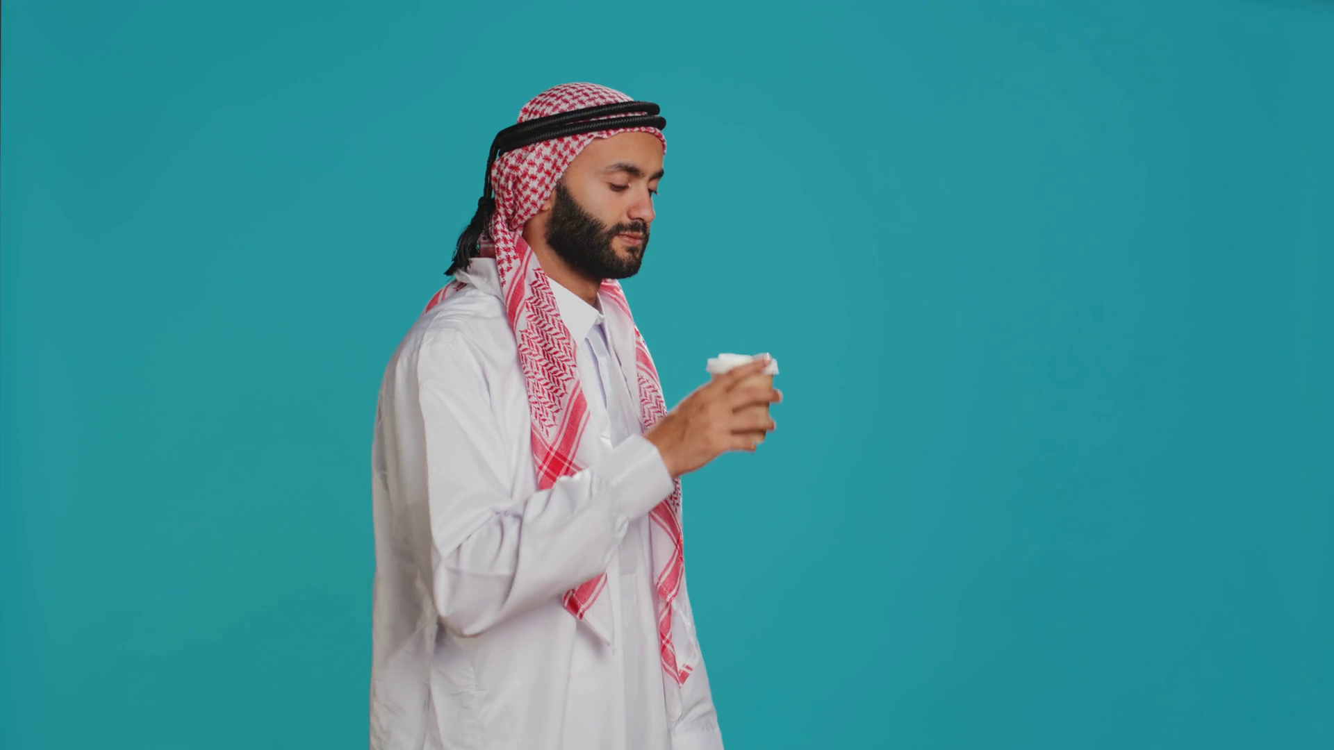 Muslim Adult Serving Coffee Cup In Morning Stock Footage SBV-348705319 ...