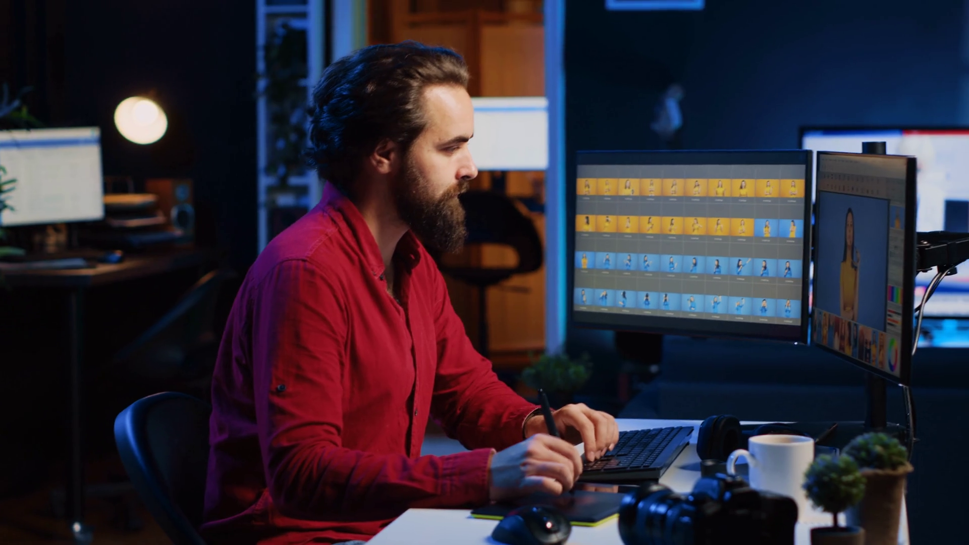 Expert Photo Editor Enhancing Images With Stock Footage SBV-348723392 ...