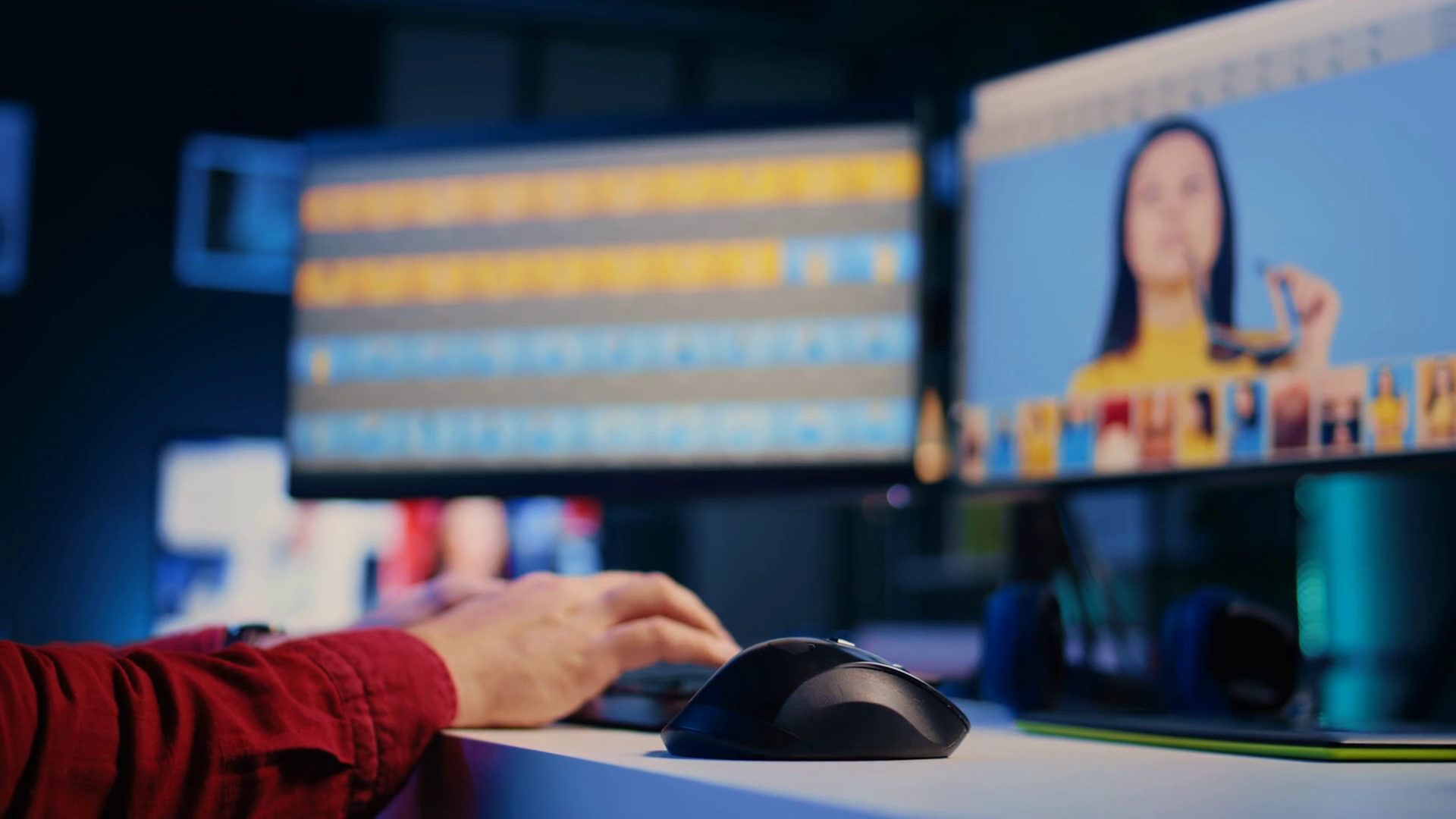 Photo Editor Editing Images Doing Color Stock Footage SBV-348708112 ...