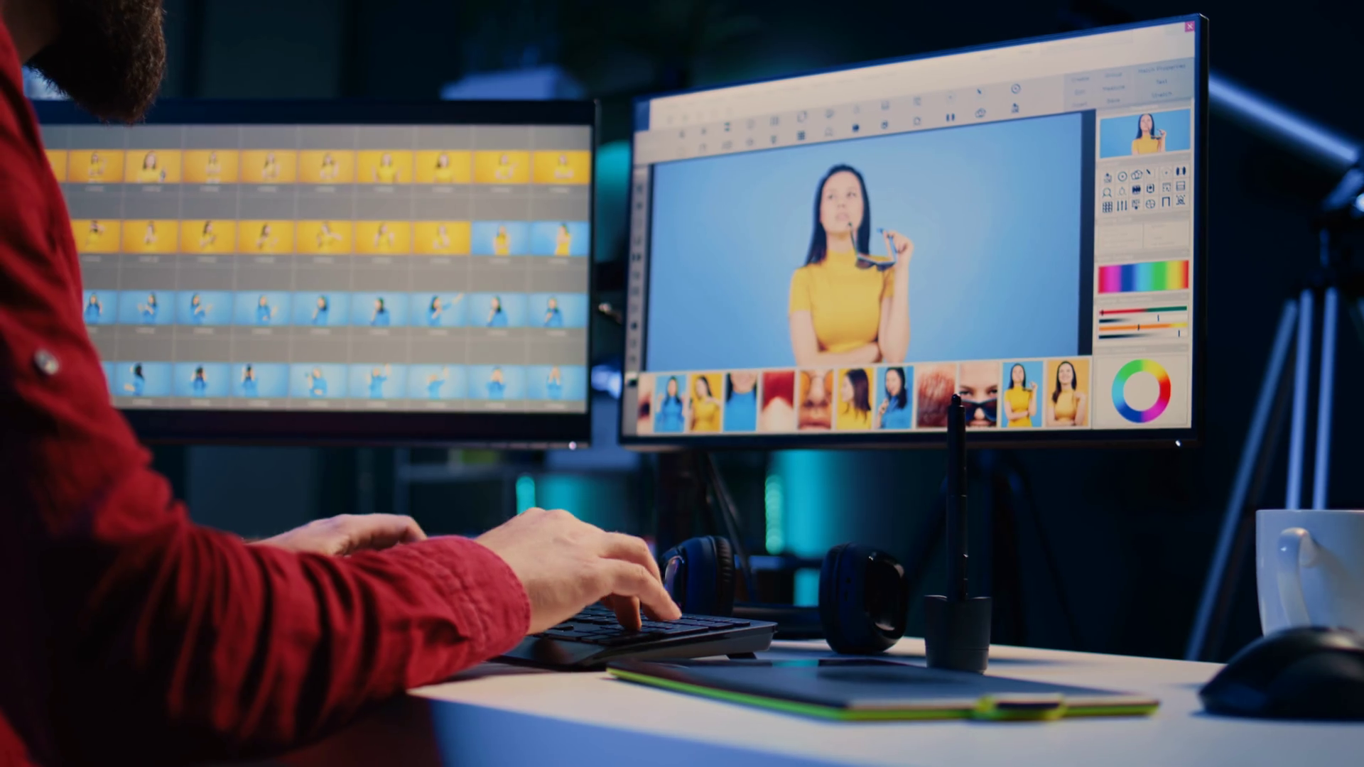 Expert Photo Editor Browsing Through Stock Footage SBV-348711303 ...