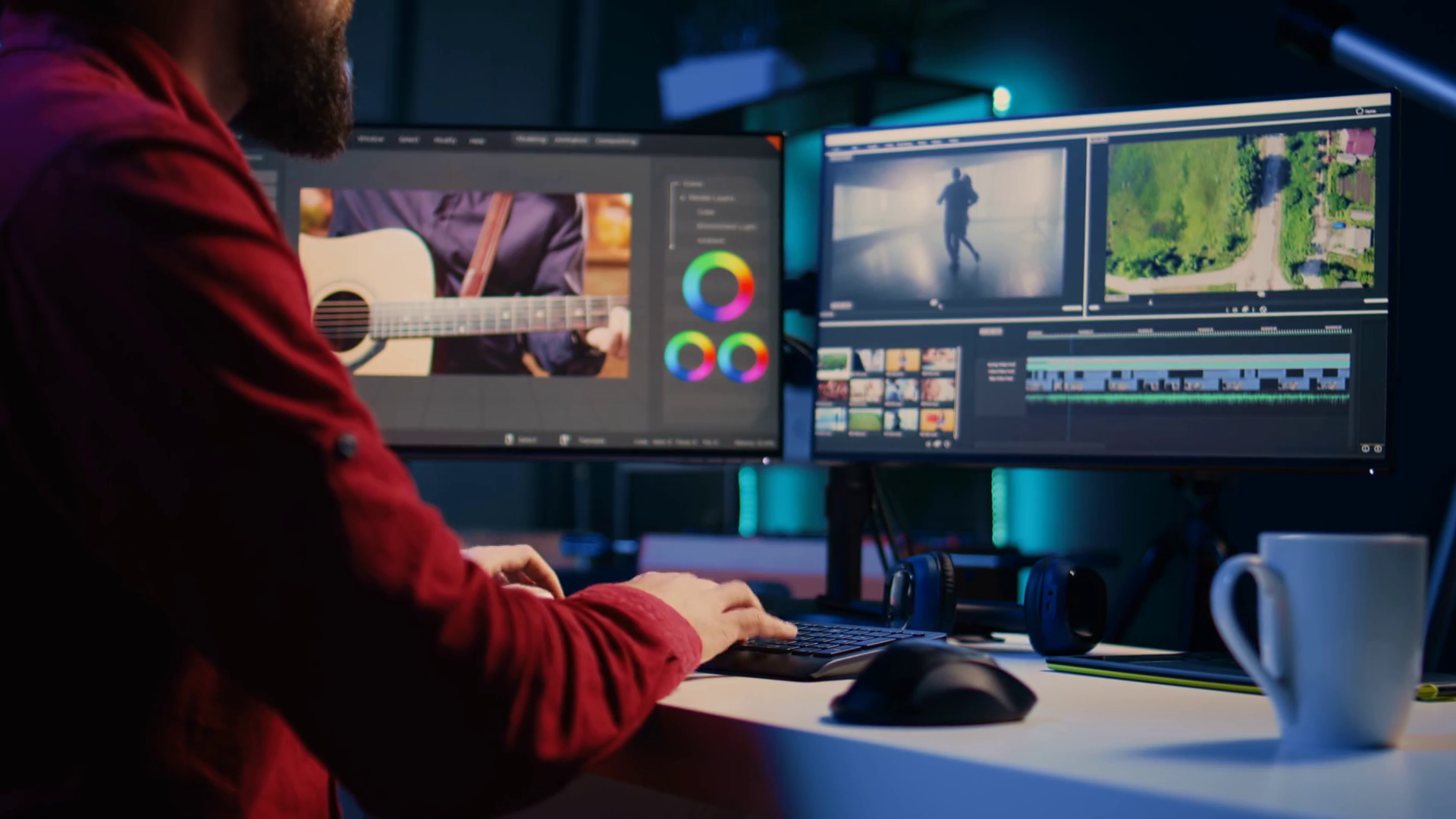 Video Editor Working Independent Production Stock Footage SBV-348711190 ...