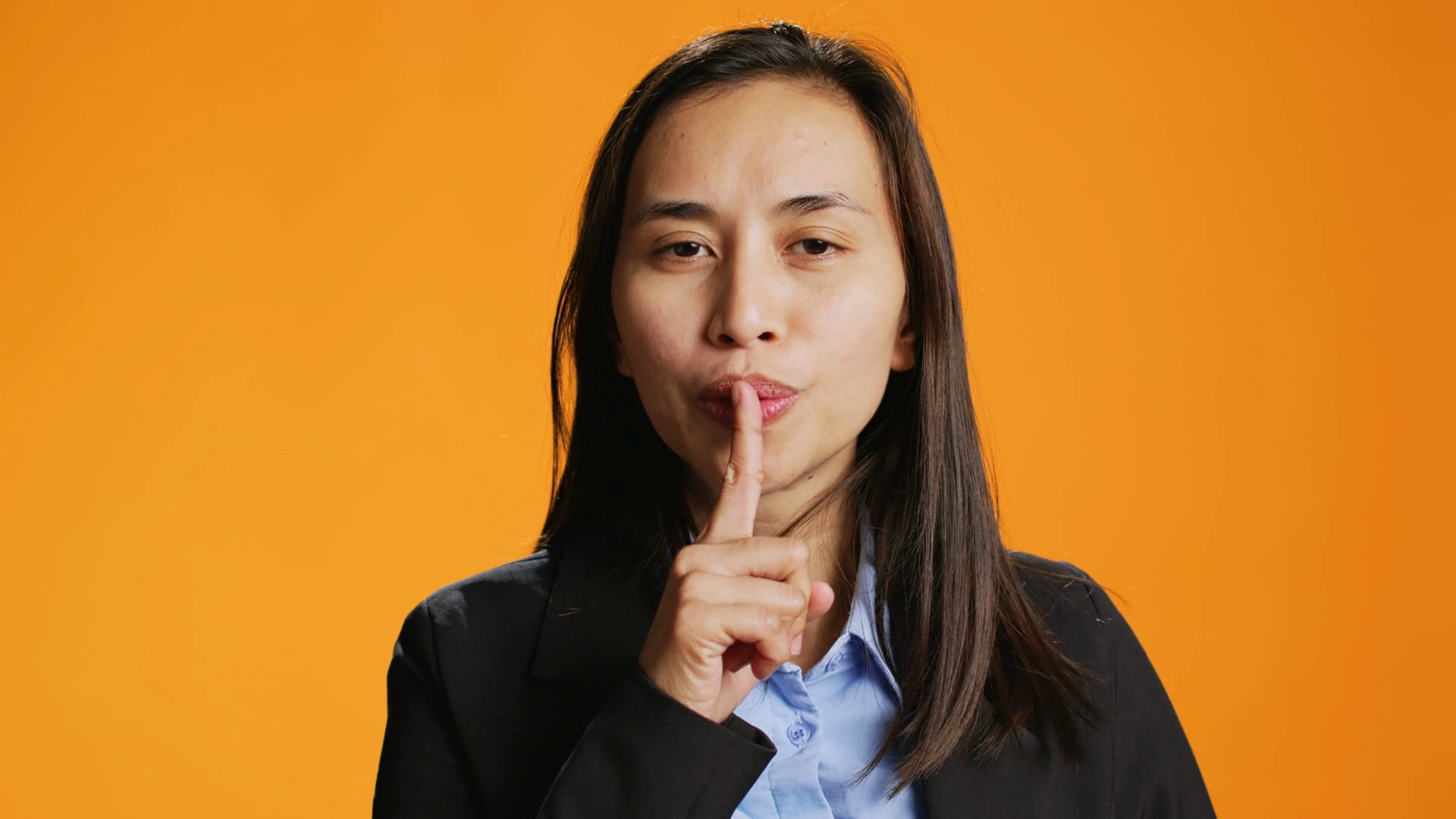 Filipino Person Shows Hush Gesture On Camera Stock Footage SBV ...